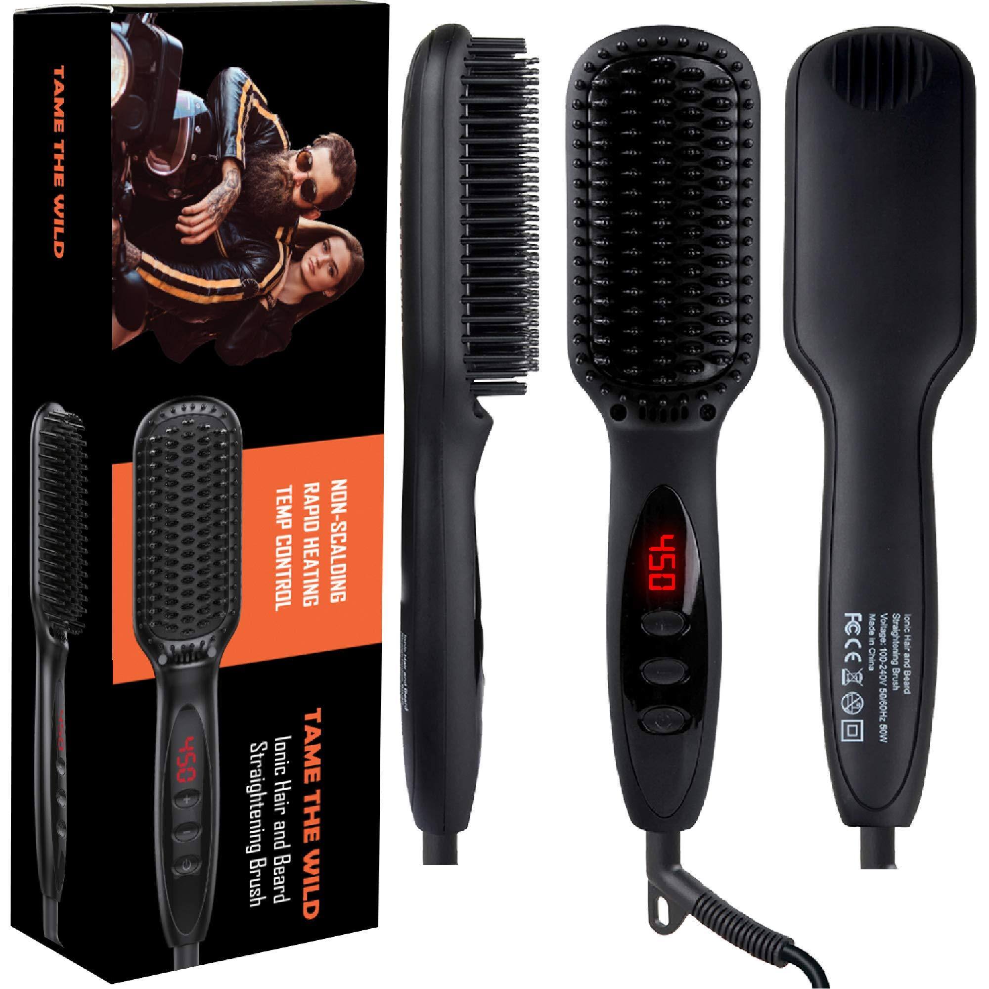 Reds Spade Tame The Pro Beard Straightener For Men Heated Brush Anti ...