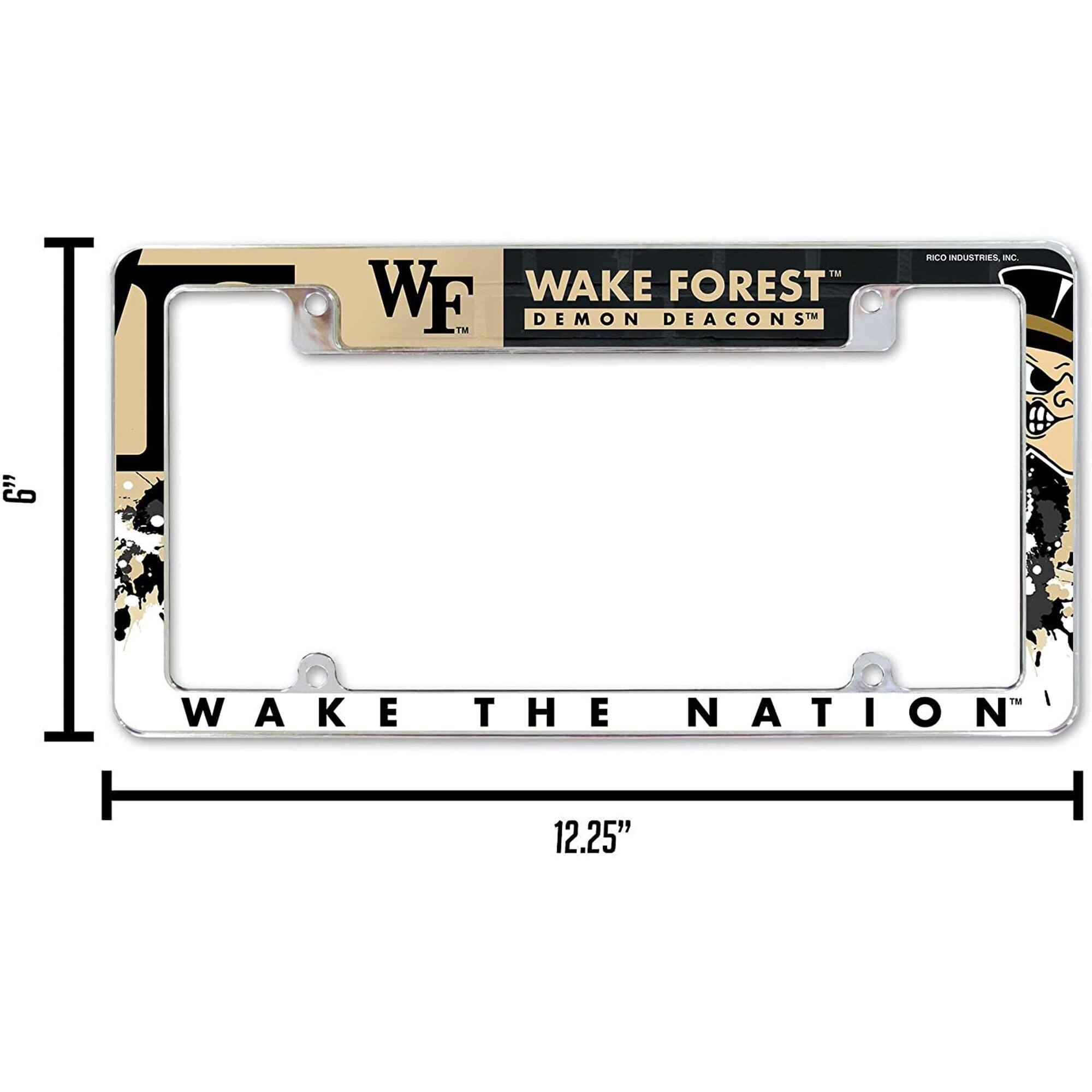 Rico Industries Wake Forest Demon Deacons Chrome Metal License Plate ...