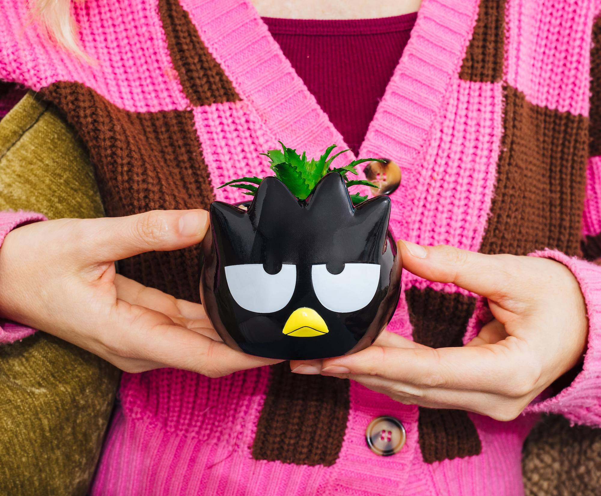 Silver Buffalo Sanrio Badtz Maru 3 Inch Ceramic Mini Planter With ...