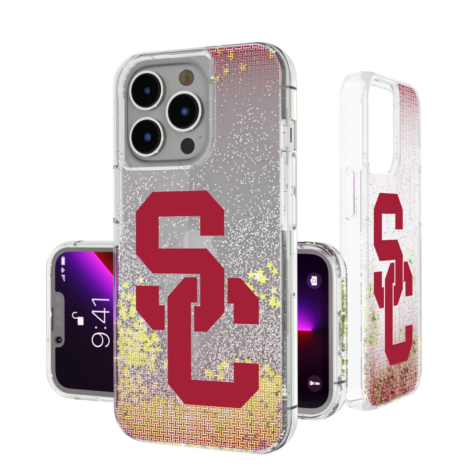 Keyscaper NCAA USC Trojans Linen Logo iPhone Glitter Case 15 Pro ...