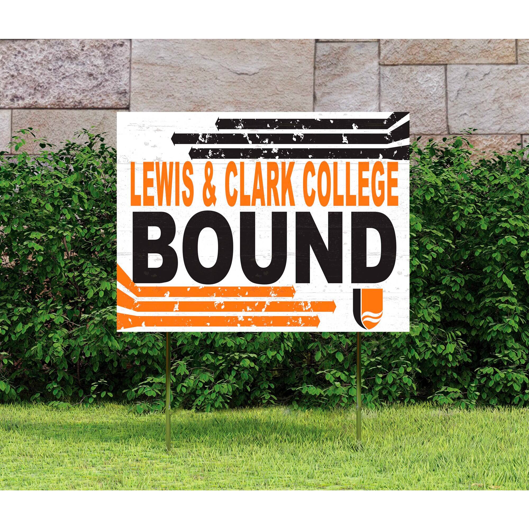 Jardine Lewis & Clark College Pioneers 18" x 24" Bound Yard Sign White ...