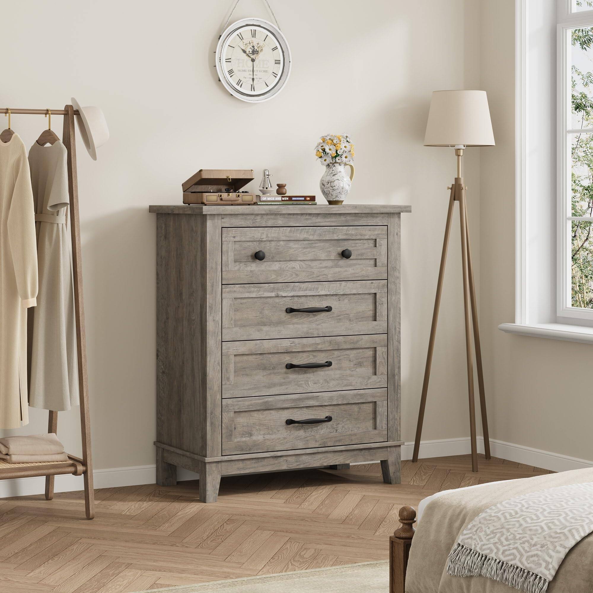 Acekool 4 Dresser for Bedroom, 34.8" Tall Vertical Drawer Dresser with ...