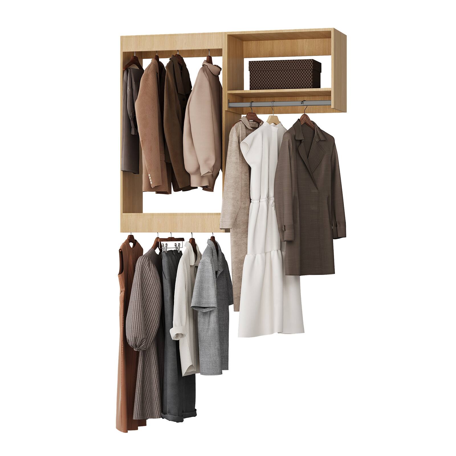 Roomtec 40 in Wood Modular Closet System Unit Customizable Wall Mounted ...