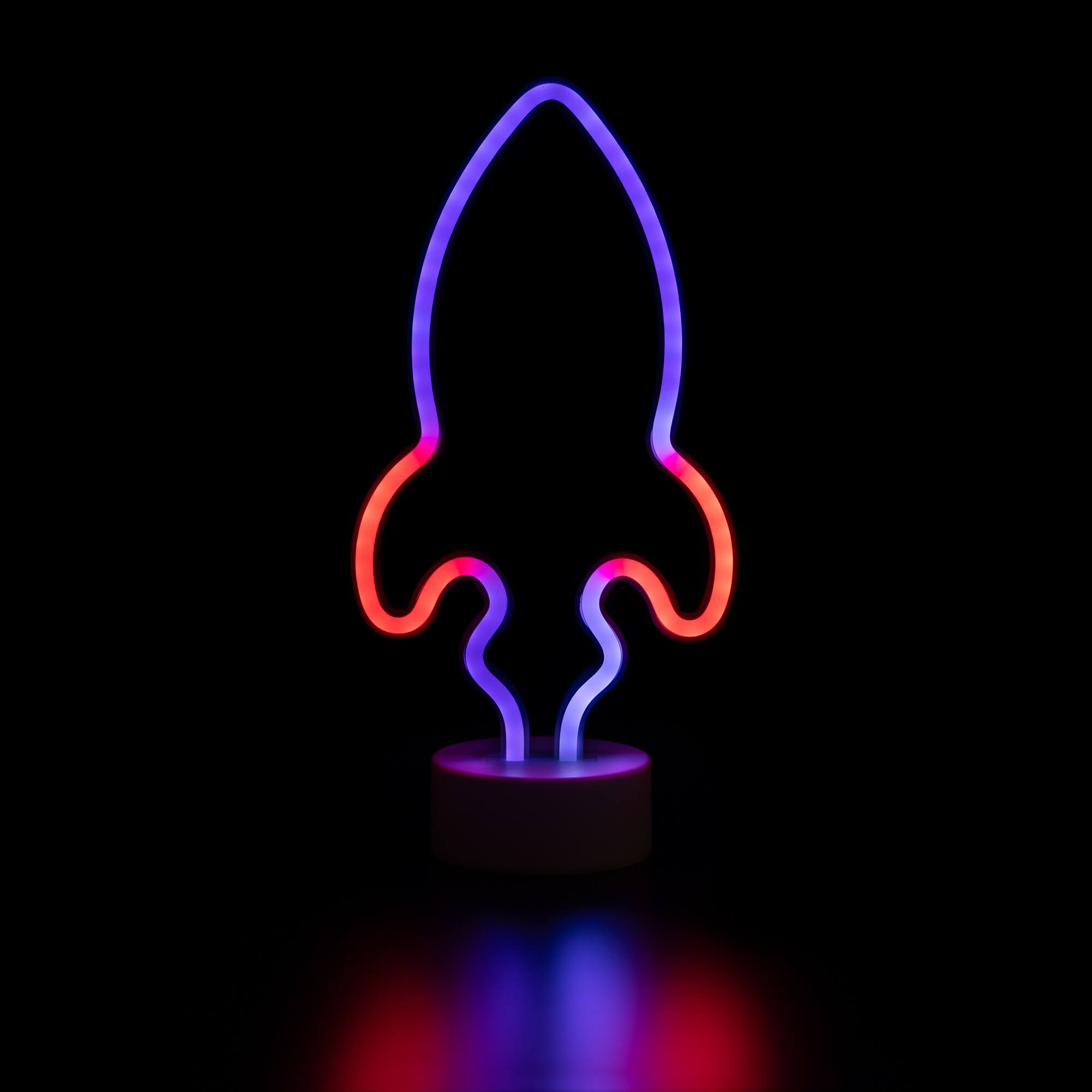 Northlight LED Rocket Ship Neon Table Light 9" and Red Blue 34769351 ...