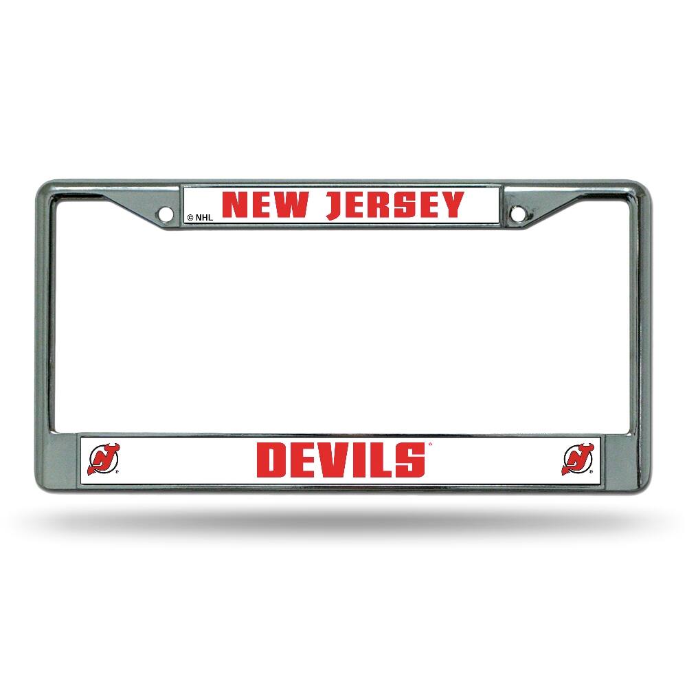 Rico Industries New Jersey Devils NHL Chrome Metal License Plate Frame ...