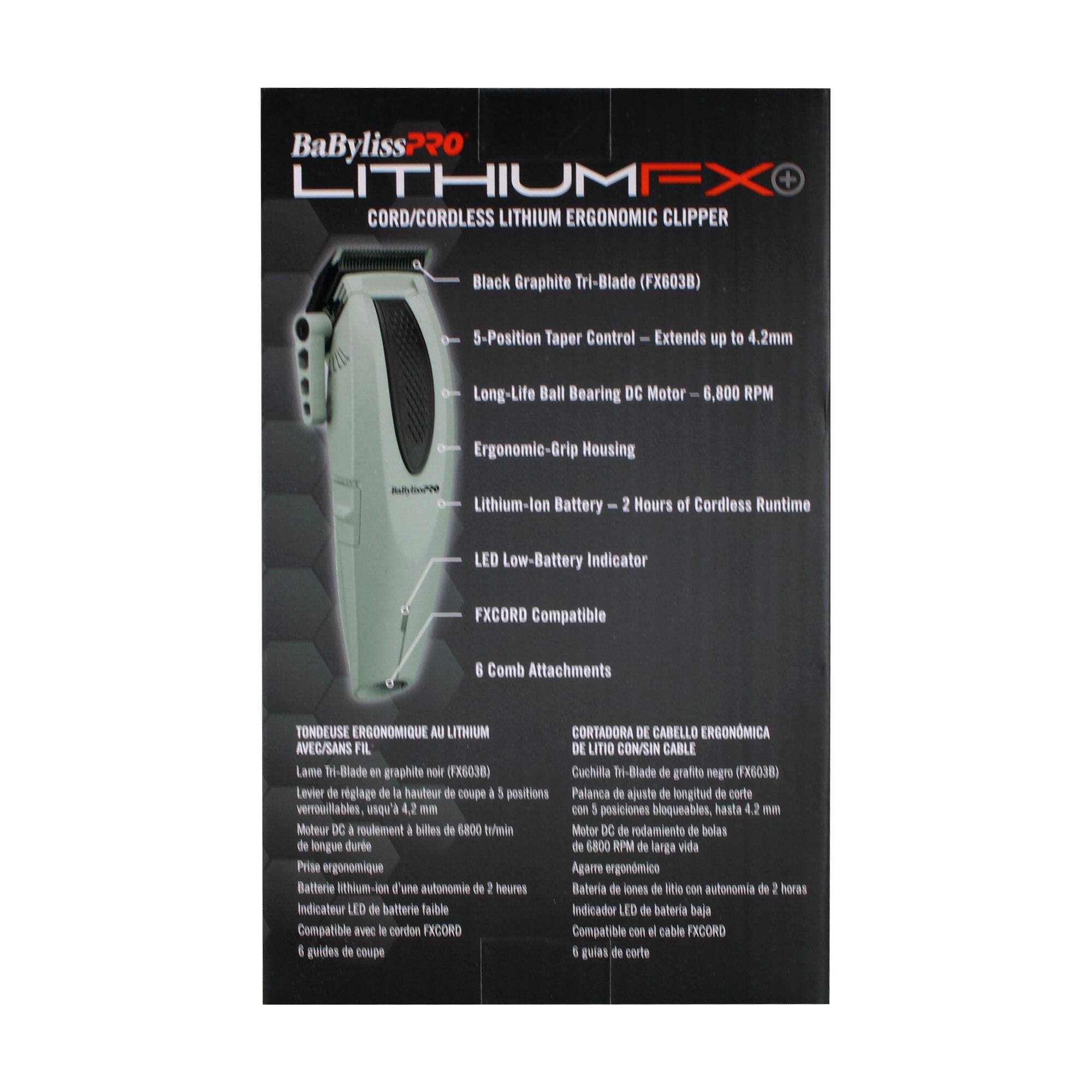 Babyliss Pro LITHIUMFX+ Limited Edition Cordless Lithium Ergonomic ...
