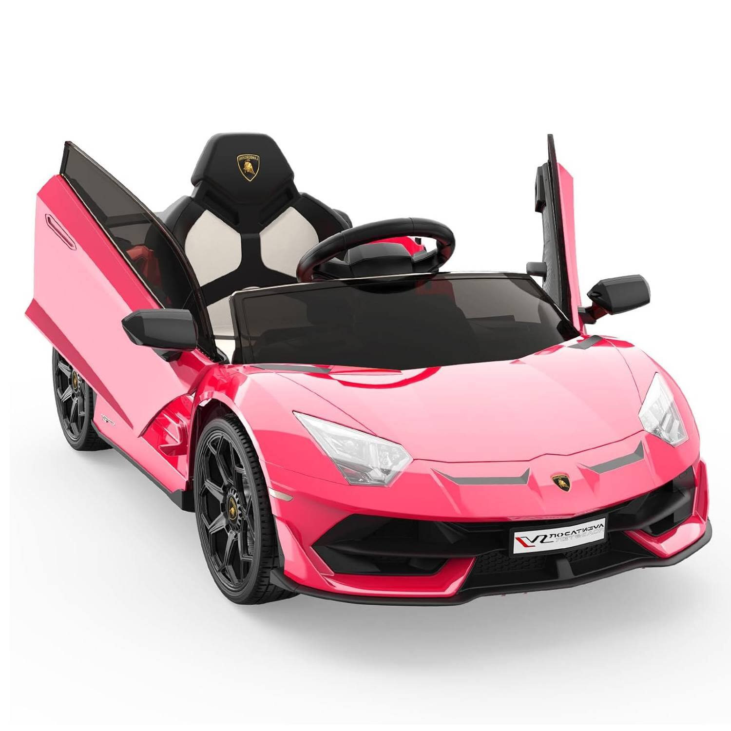 Qeetex 12V Licensed Lamborghini Kids Ride On Car w/ Remote, Hydraulic ...
