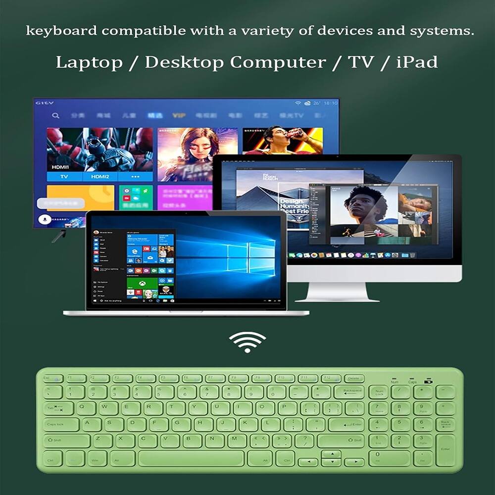 MOSZAR LLC Wireless Keyboard and Mouse Combo, Sweet Mixed Color Cute ...