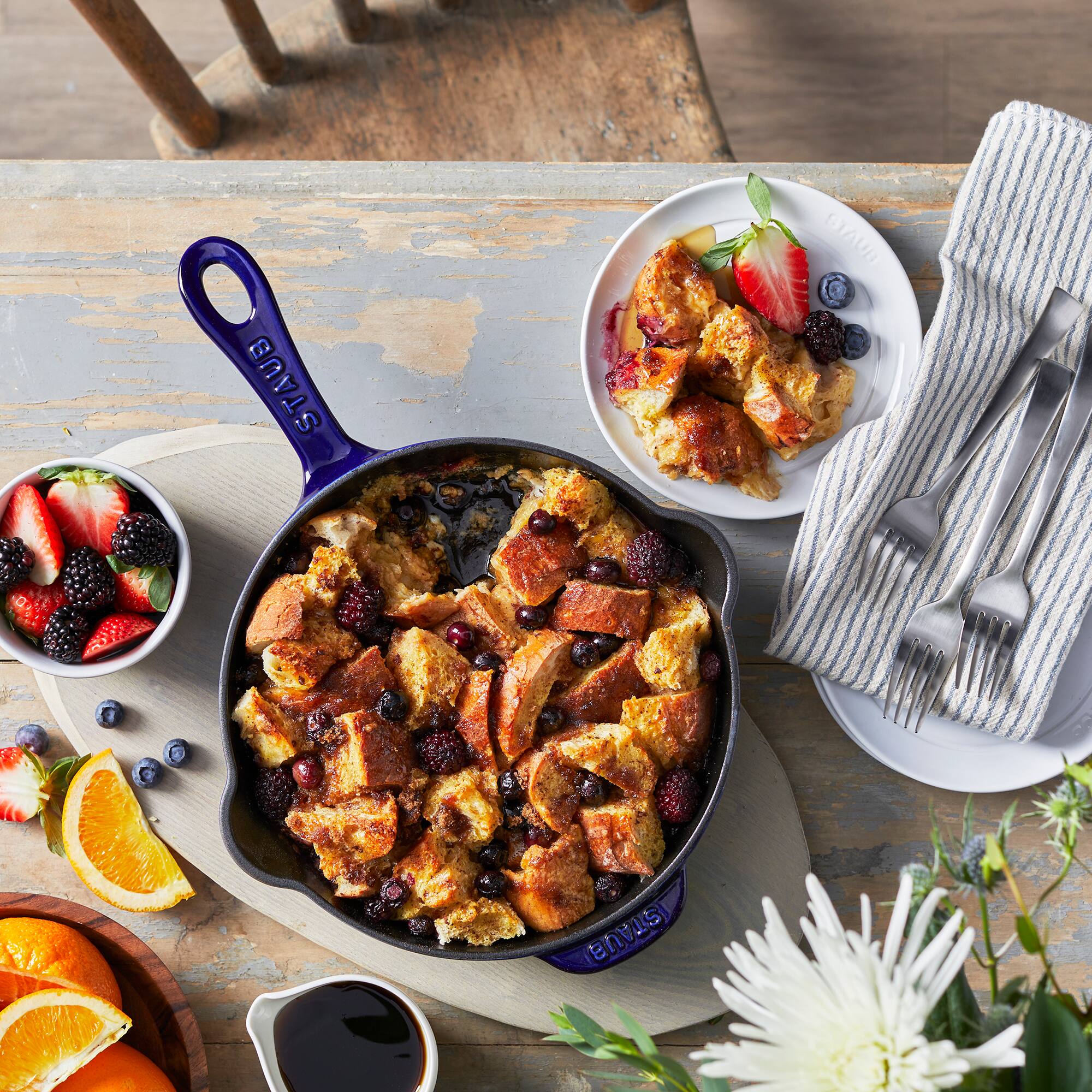 Staub Cast Iron 8.5 inch Traditional Deep Skillet Dark Blue 1029928 ...