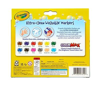 Crayola Ultra Clean Washable Markers, Broad, 12/Box Assorted Colors 58 ...