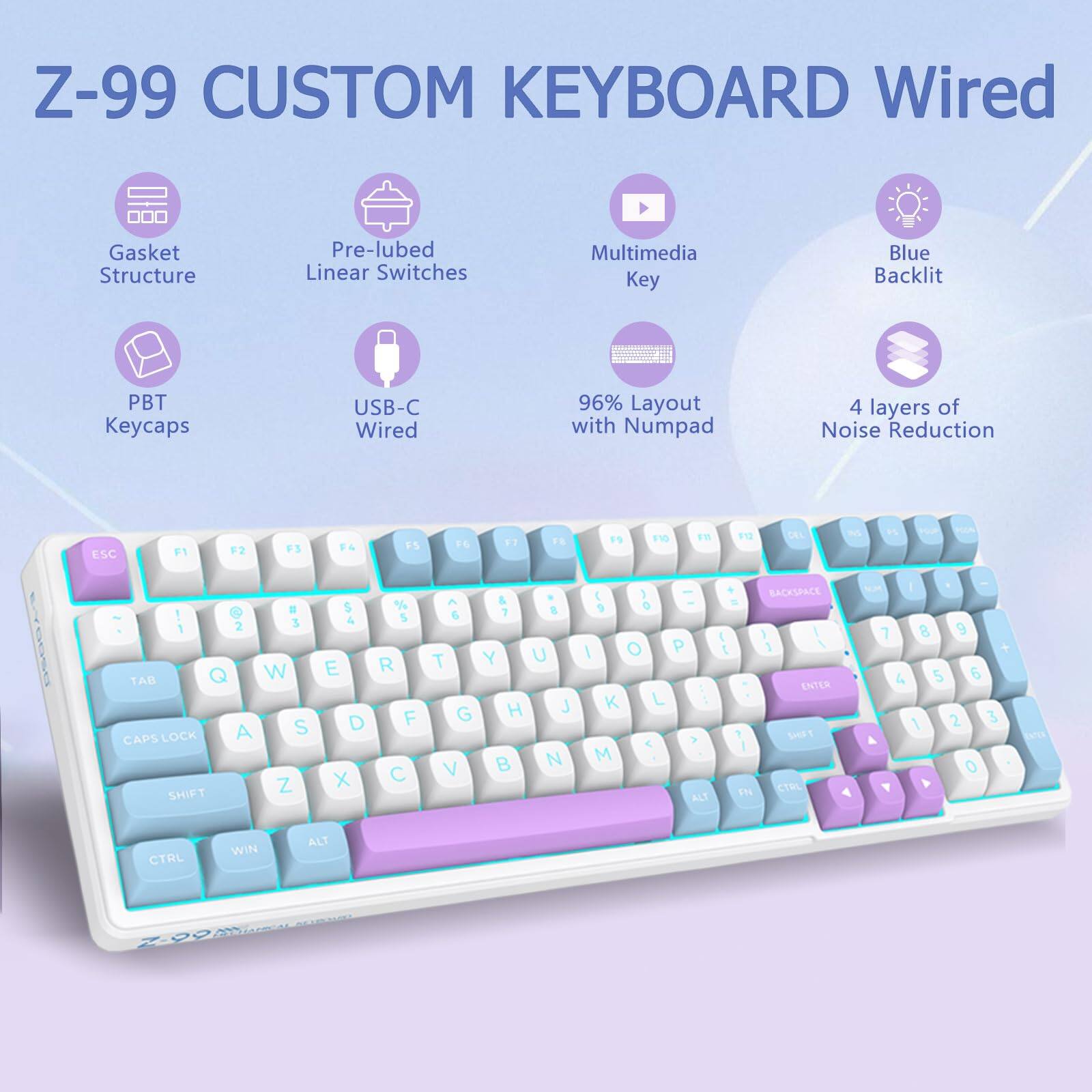 Reds Spade Wired Mechanical Gaming Round Pbt Keycaps Custom Linear ...