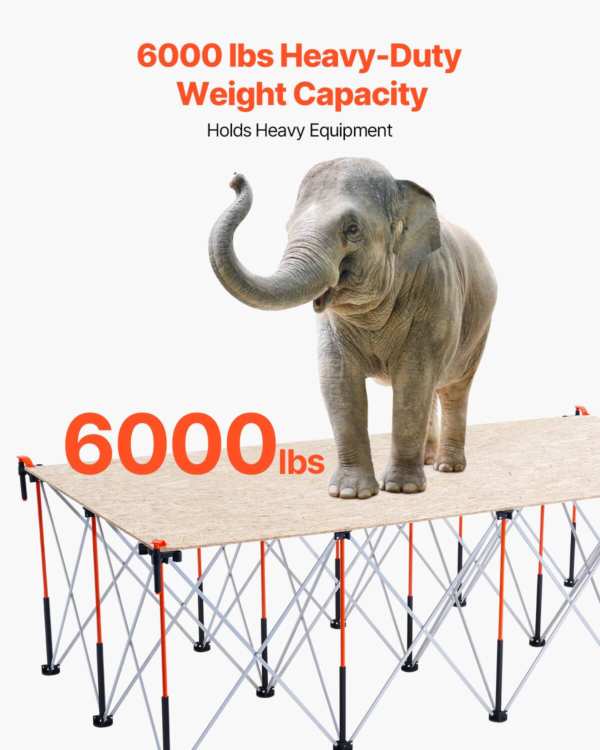 VEVOR Portable Folding Workstand, 8.05 x 4.13 ft Collapsible Workbench, 6000 lbs Weight Capacity ...