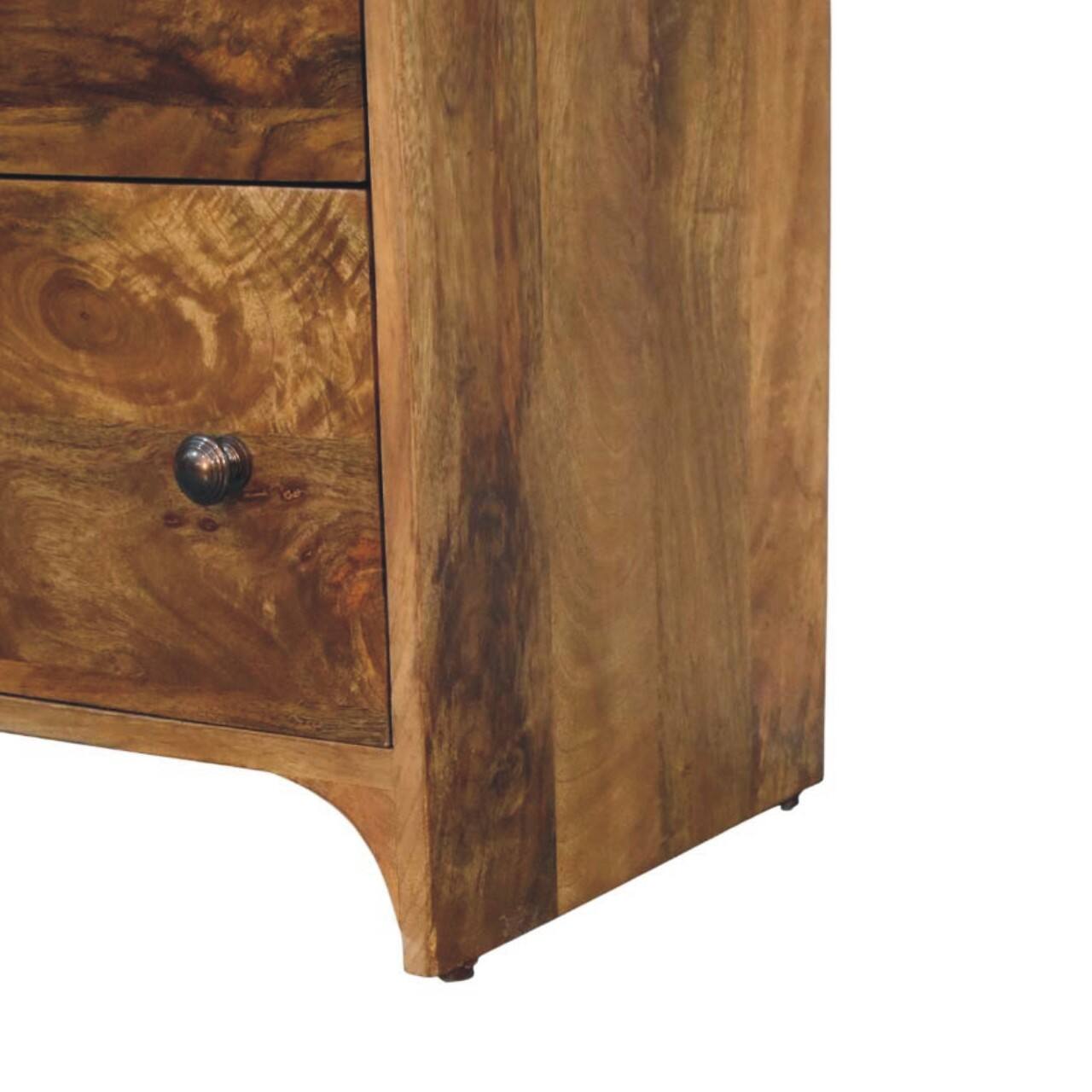 Artisan Furniture Solid Wood Scalloped Edge Chest,3 Drawers Brown ...