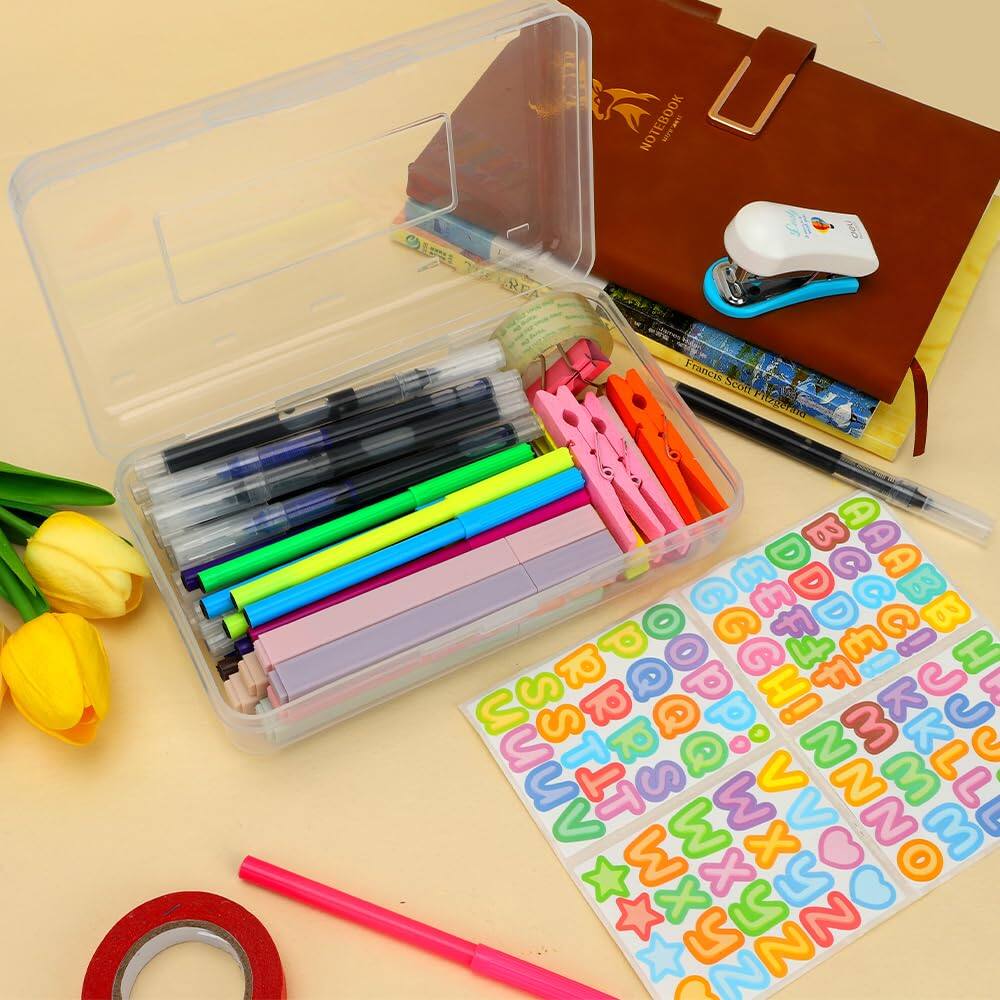 Paradigms Interiors Clear Large Pencil Case Hard Plastic Box Office ...