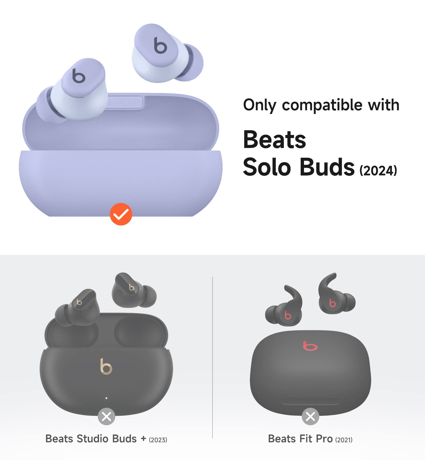SURITCH Headphone Case for Beats Solo Buds 2024, Protective Bumper Case ...