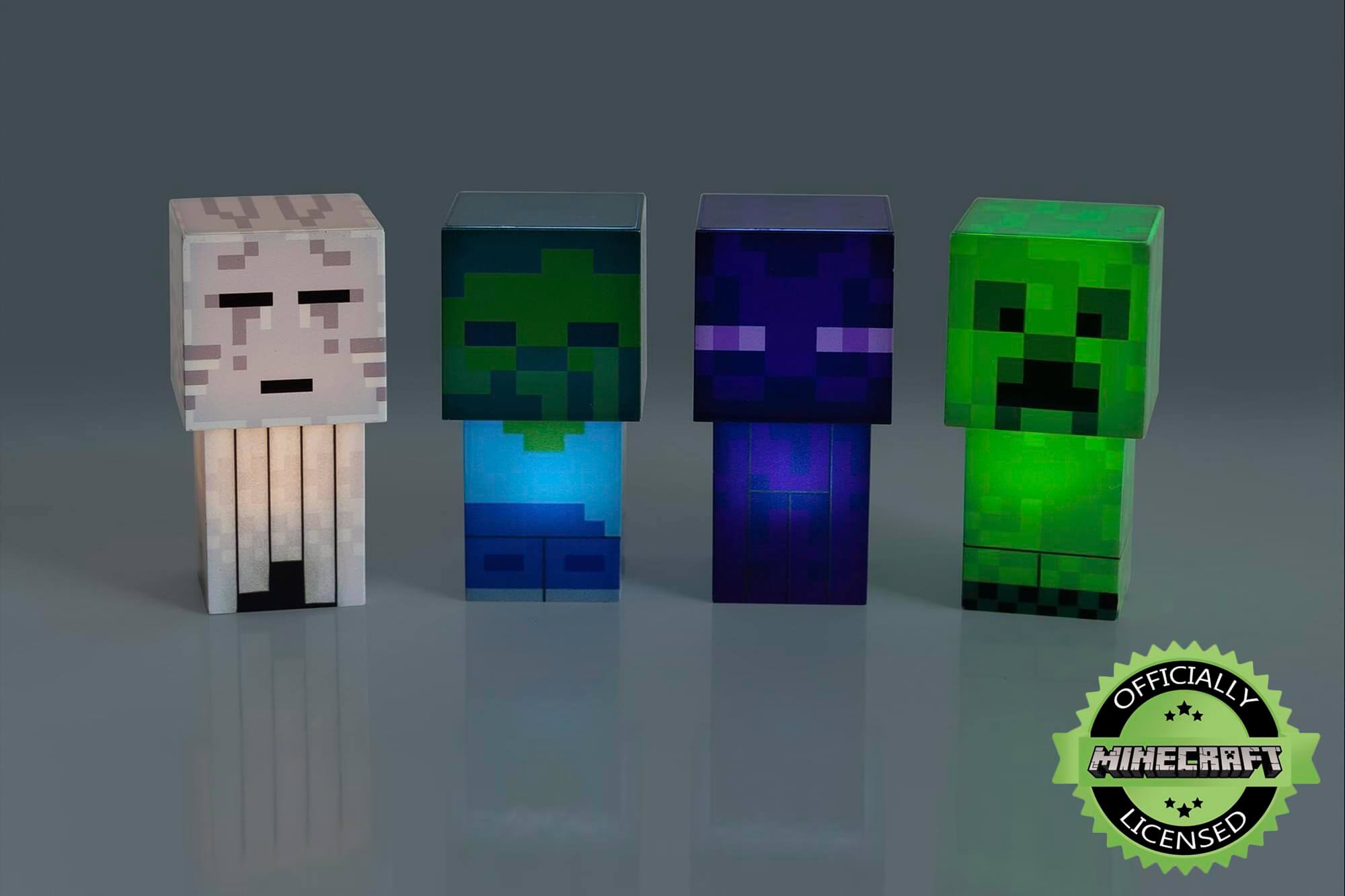 Ukonic Minecraft Mini Mob 4 Piece Figure Mood Light Set | Battery ...