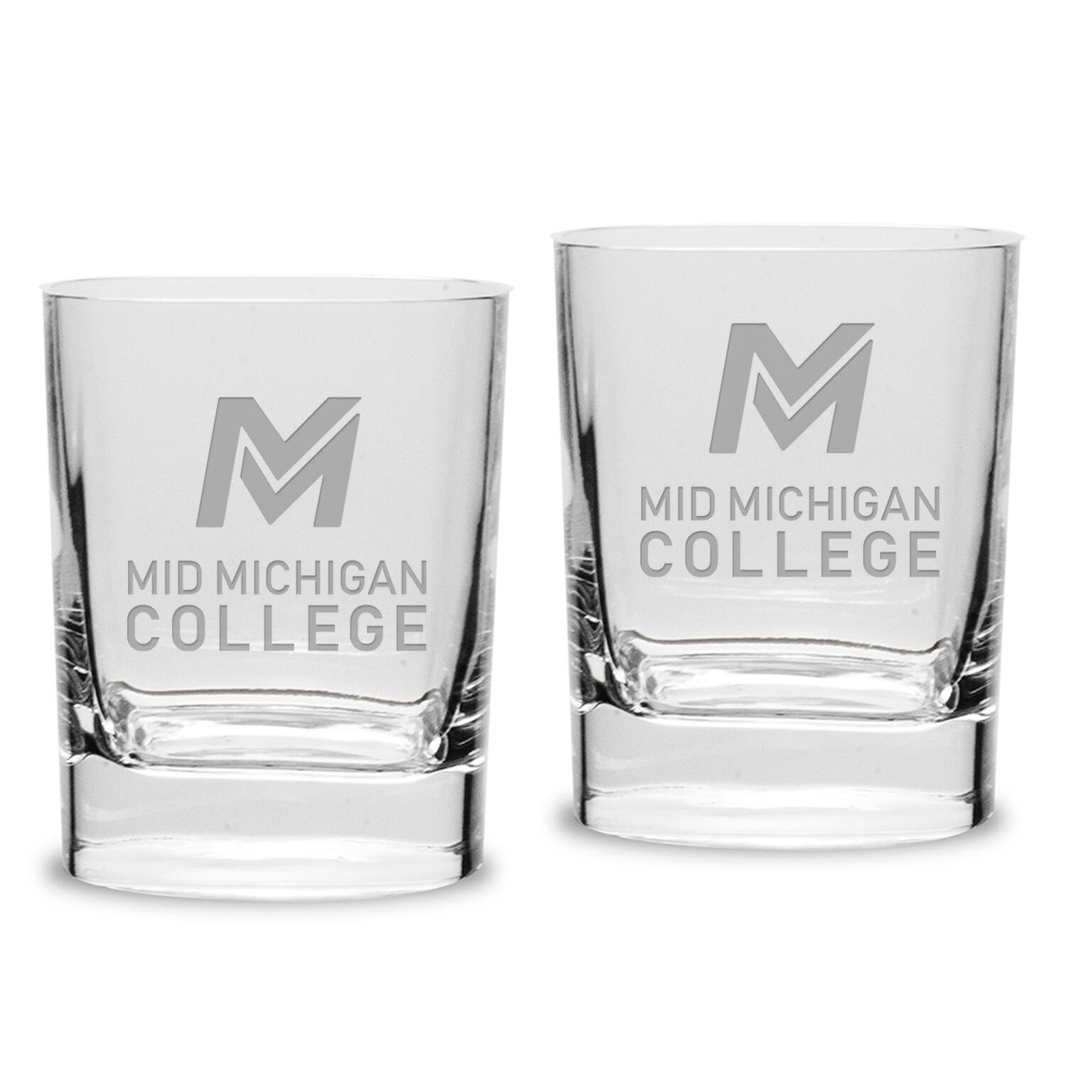 Jardine Mid Michigan College 11.75oz. Square Double Old Fashioned Glass ...