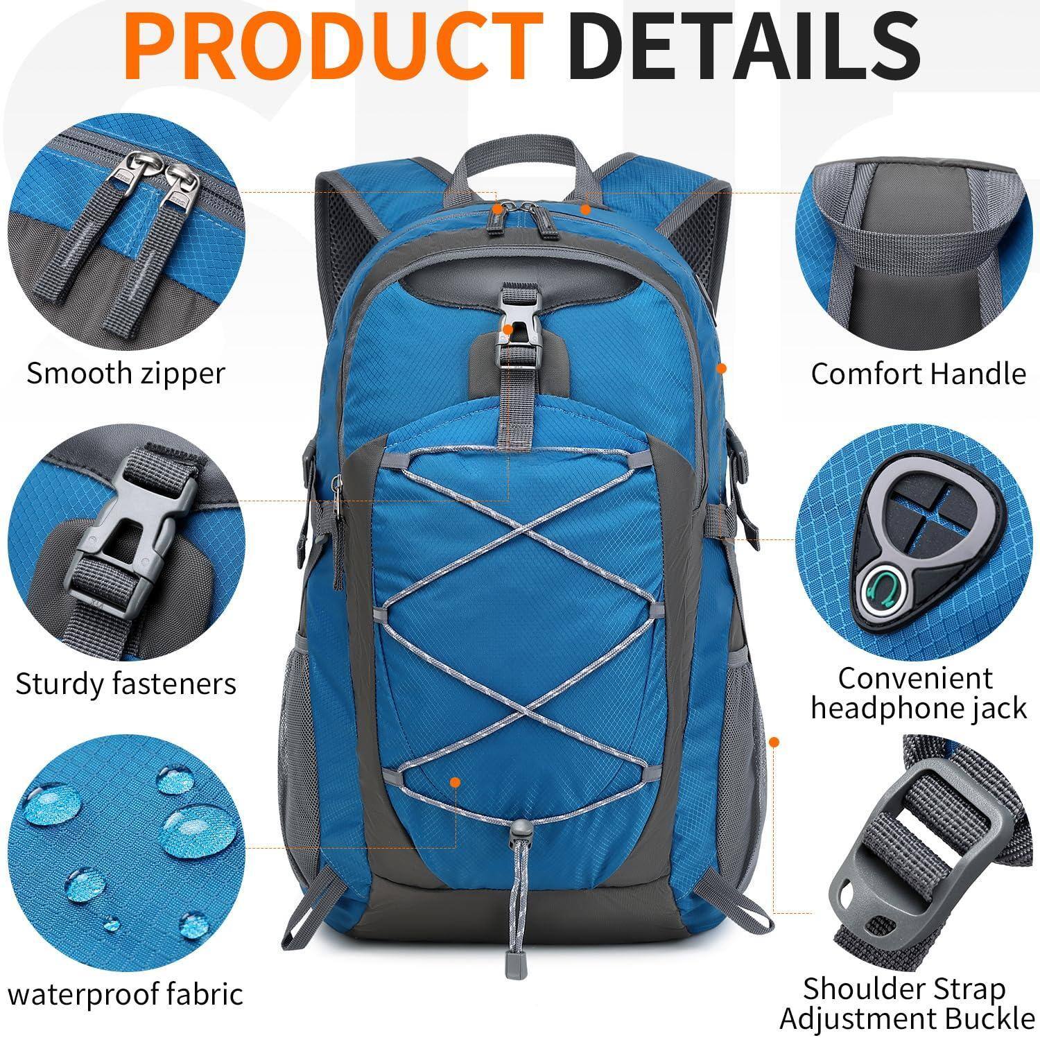 Cozy Serene 40l Hiking Backpack Lightweight Daypack Waterproof Travel ...