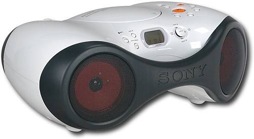 Best Buy: Sony CD Boombox with MP3 Decoder White ZS-X3CPWHITE