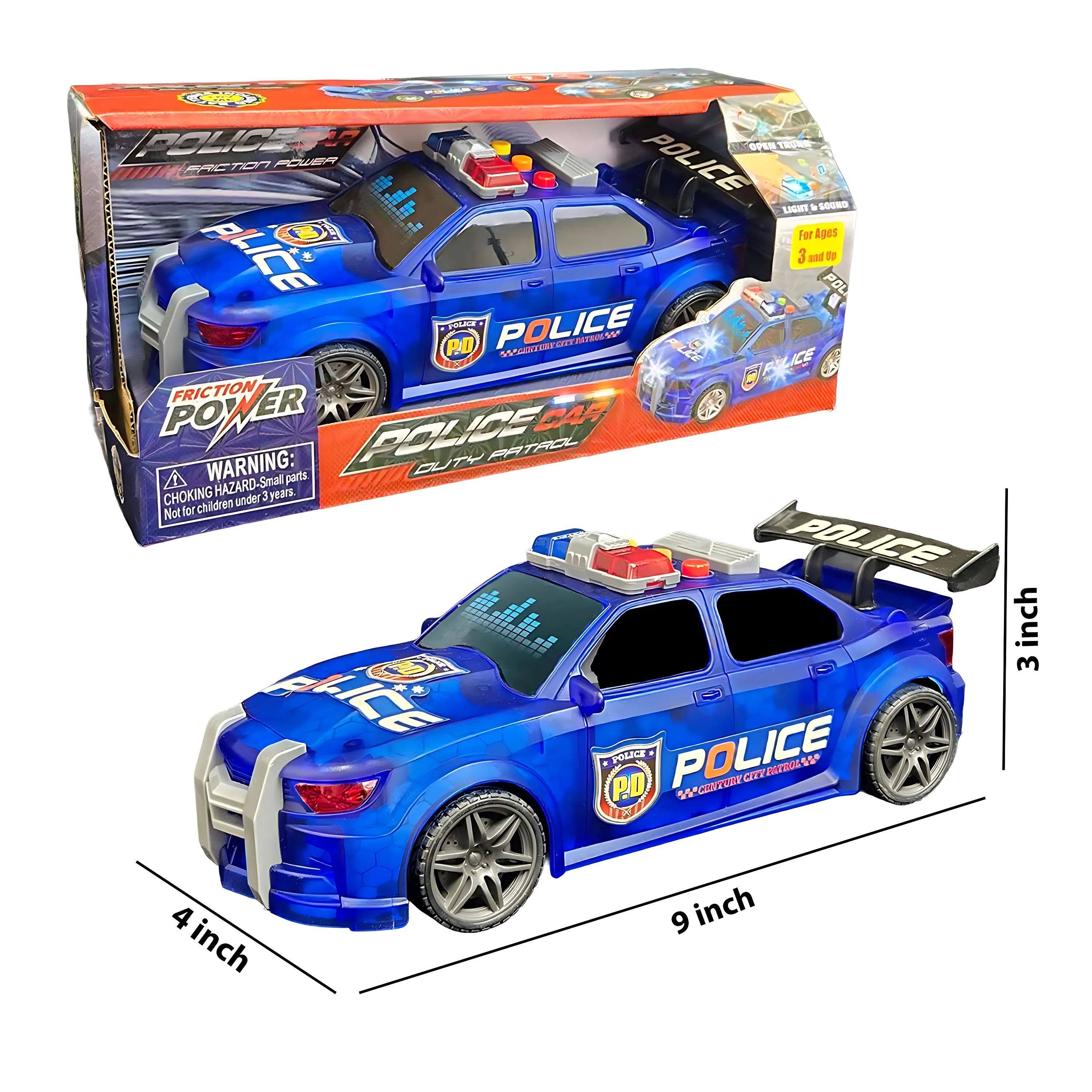 Kitcheniva Kids Friction Powered Police Car With Siren Sound Lights Toy ...