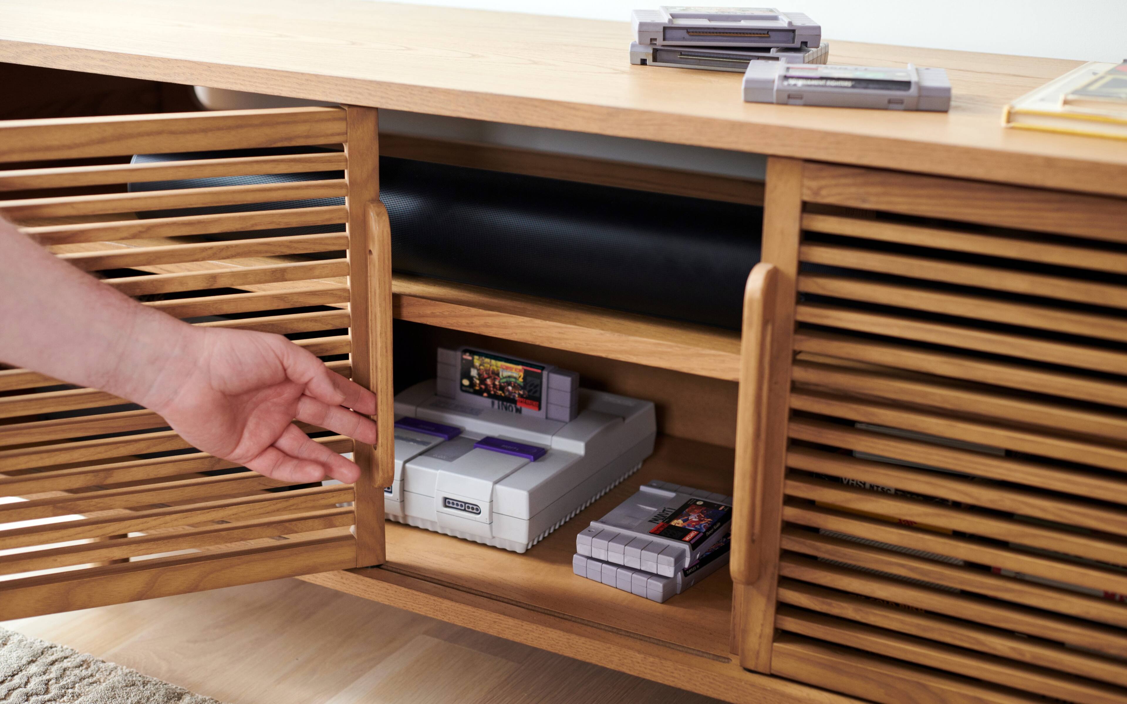 Questions and Answers: Burrow Opera Media Console for TVs up to 75" Oak ...