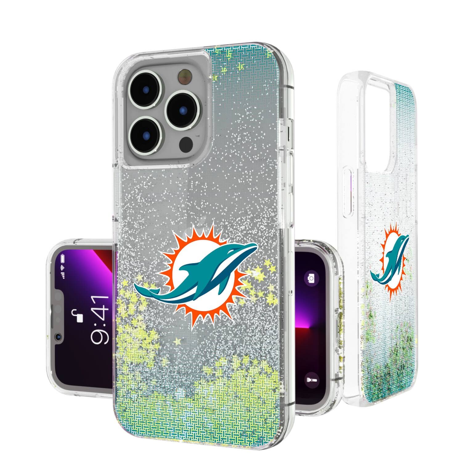Keyscaper NFL Miami Dolphins Linen Logo iPhone Glitter Case 14 Pro ...