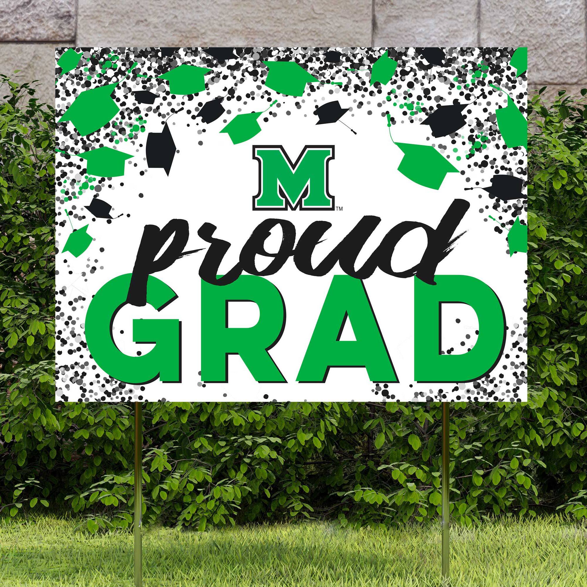 Jardine Marshall Thundering Herd 18'' x 24'' Grad Yard Sign White ...