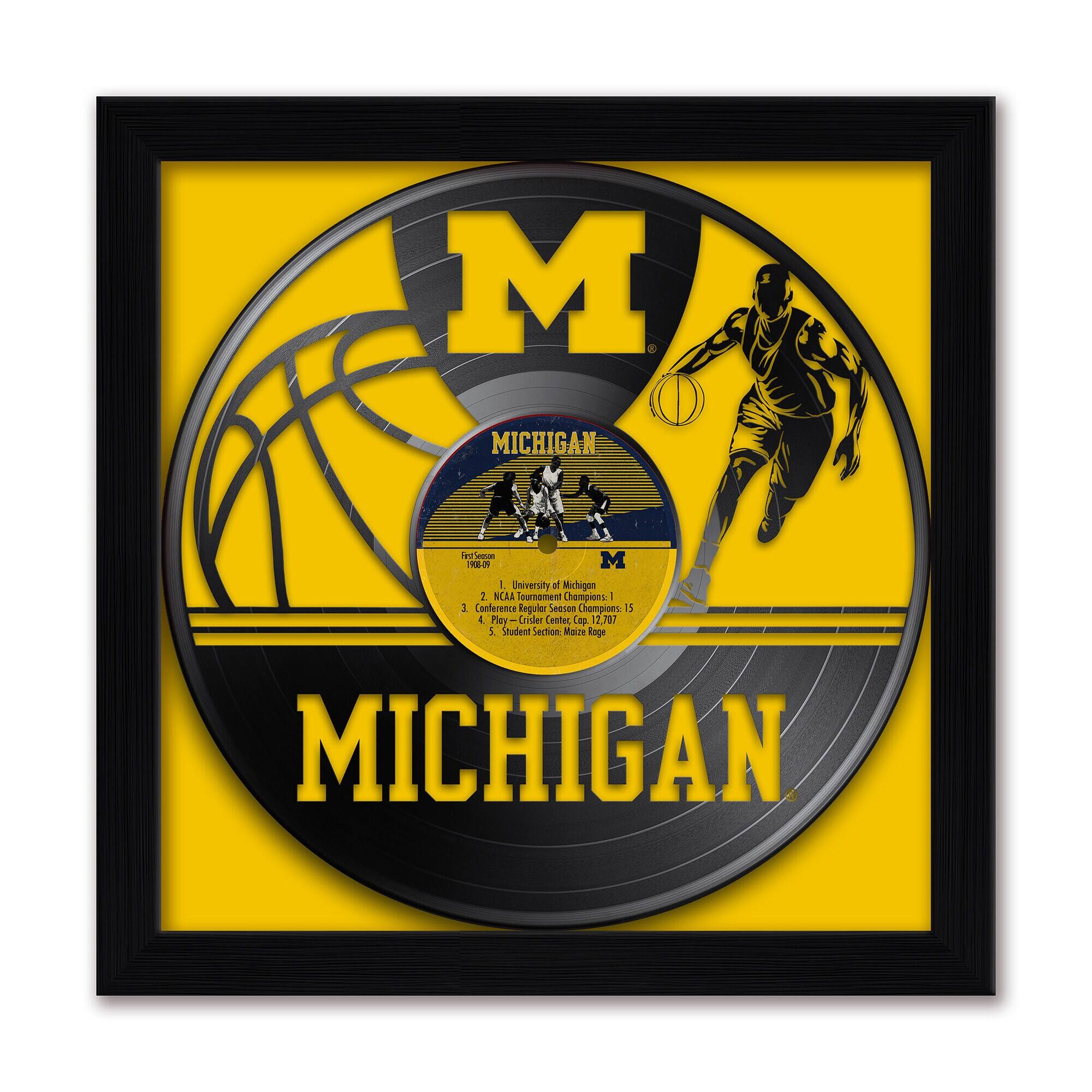 Sporticulture Michigan Wolverines Framed 13" x 13" Vinyl Record Art ...