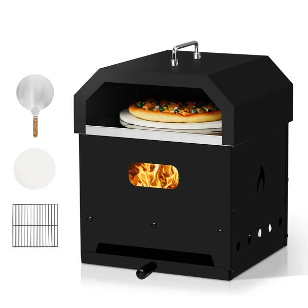 COWLOWN 12 Inch Automatic Rotating Pizza Oven with Foldable Legs Built ...