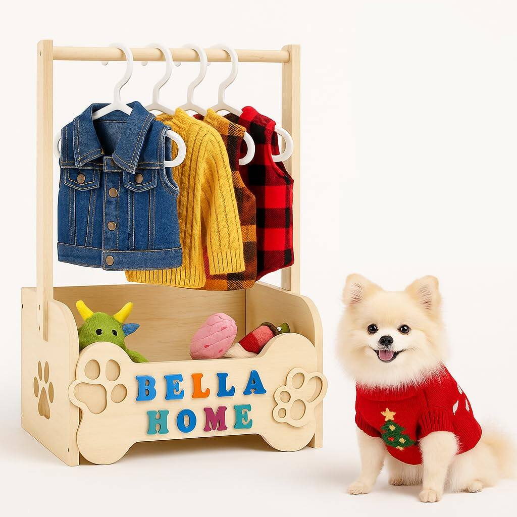 Cedar Assembly Wooden Dog Clothes Closet For Dogs Pet Wardrobe With ...