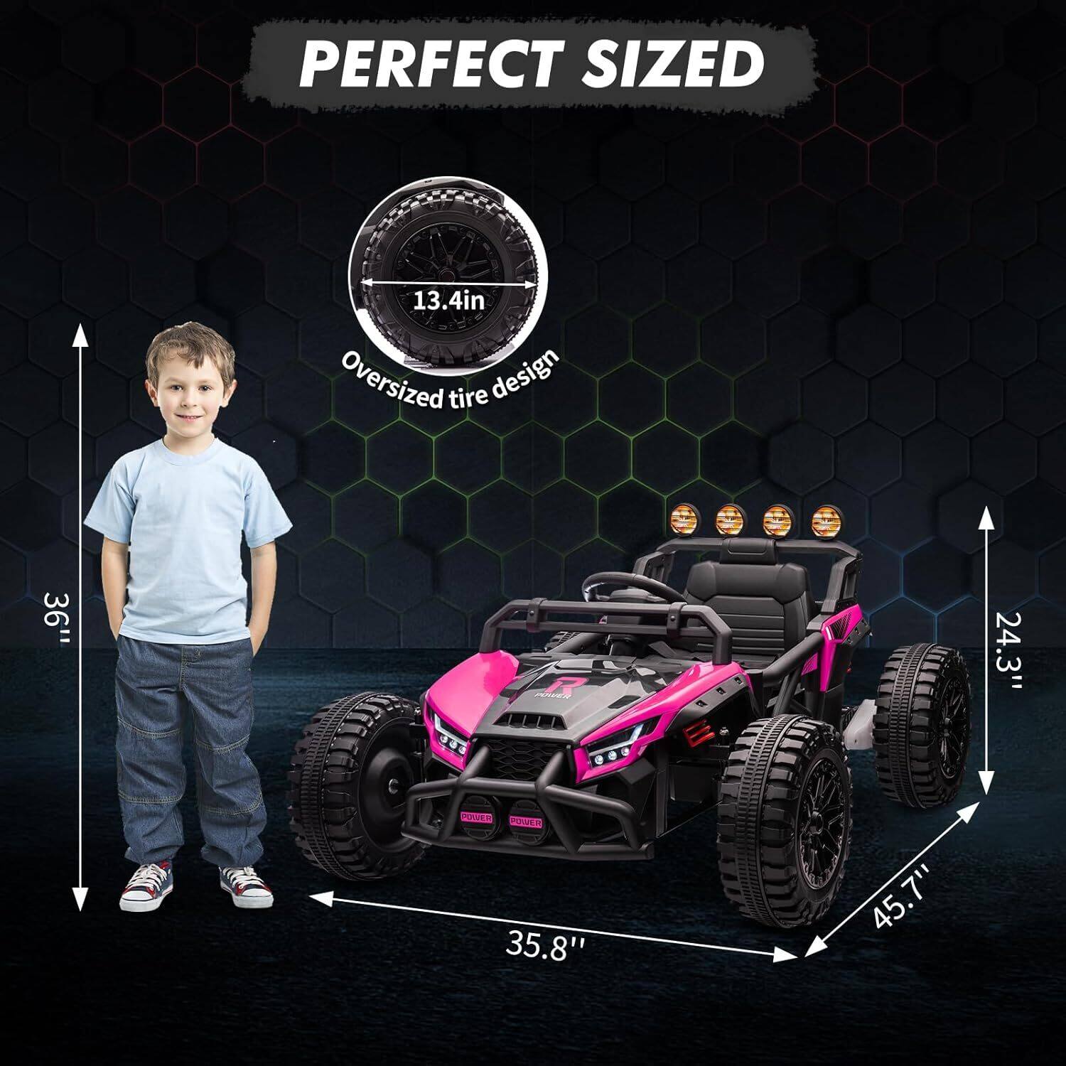 Qeetex 24v Kids Ride on UTV Electric Off Road Car Toy with Remote ...