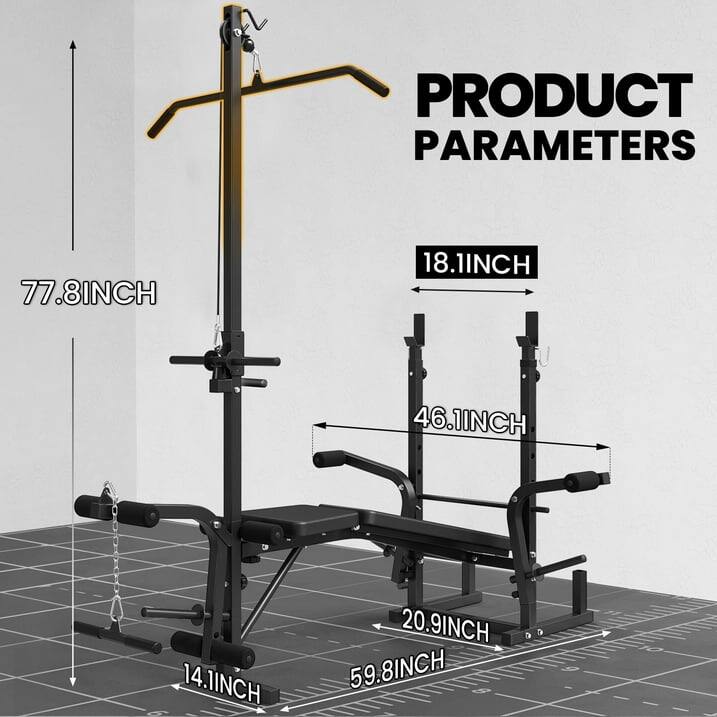 Mikolo Weight Bench, Leg Extension and Leg Curl, Chest Fly and Preacher ...