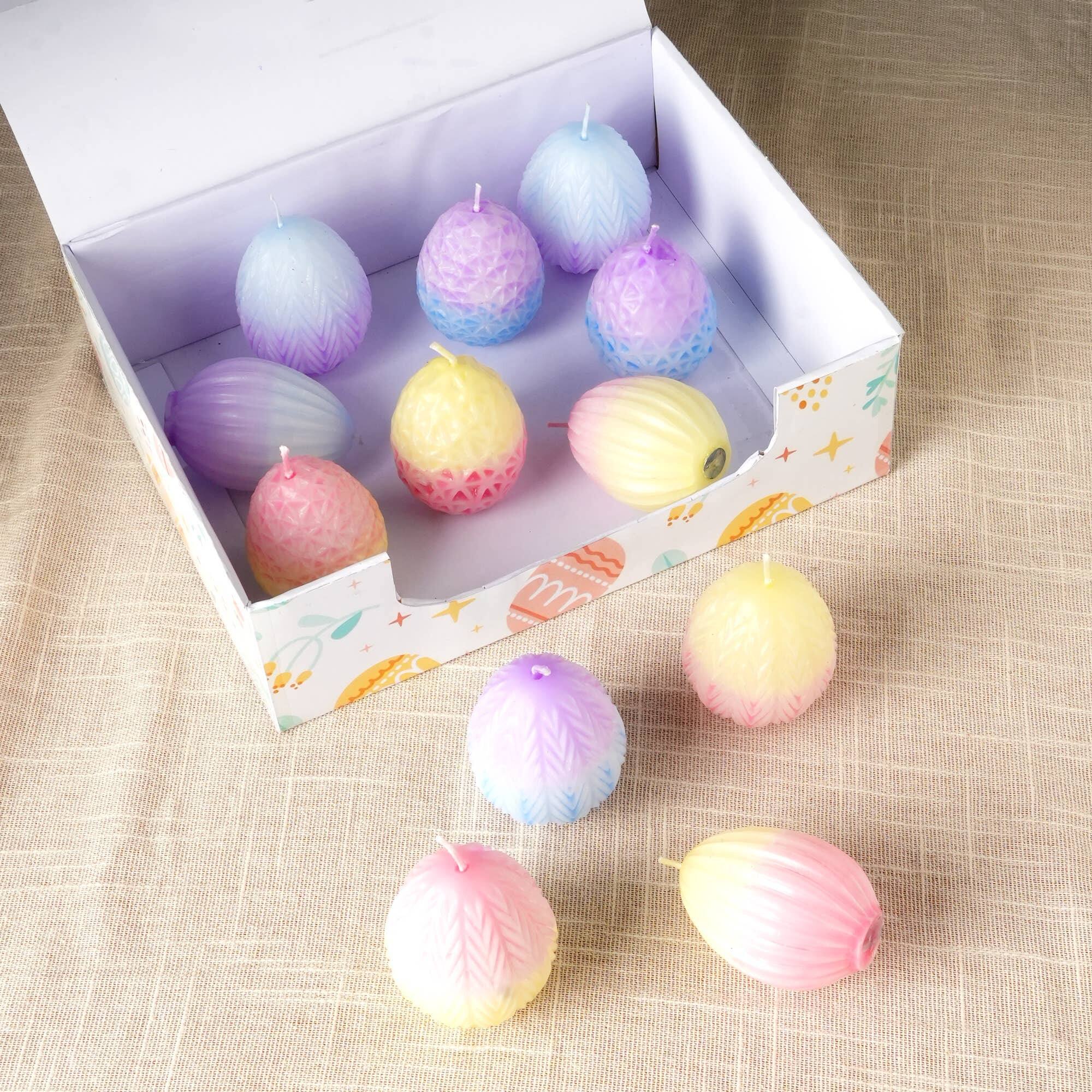 LOVMOR Easter Multi Pattern Egg Ombrey Candle Box 12 Pcs Multi SF-X ...