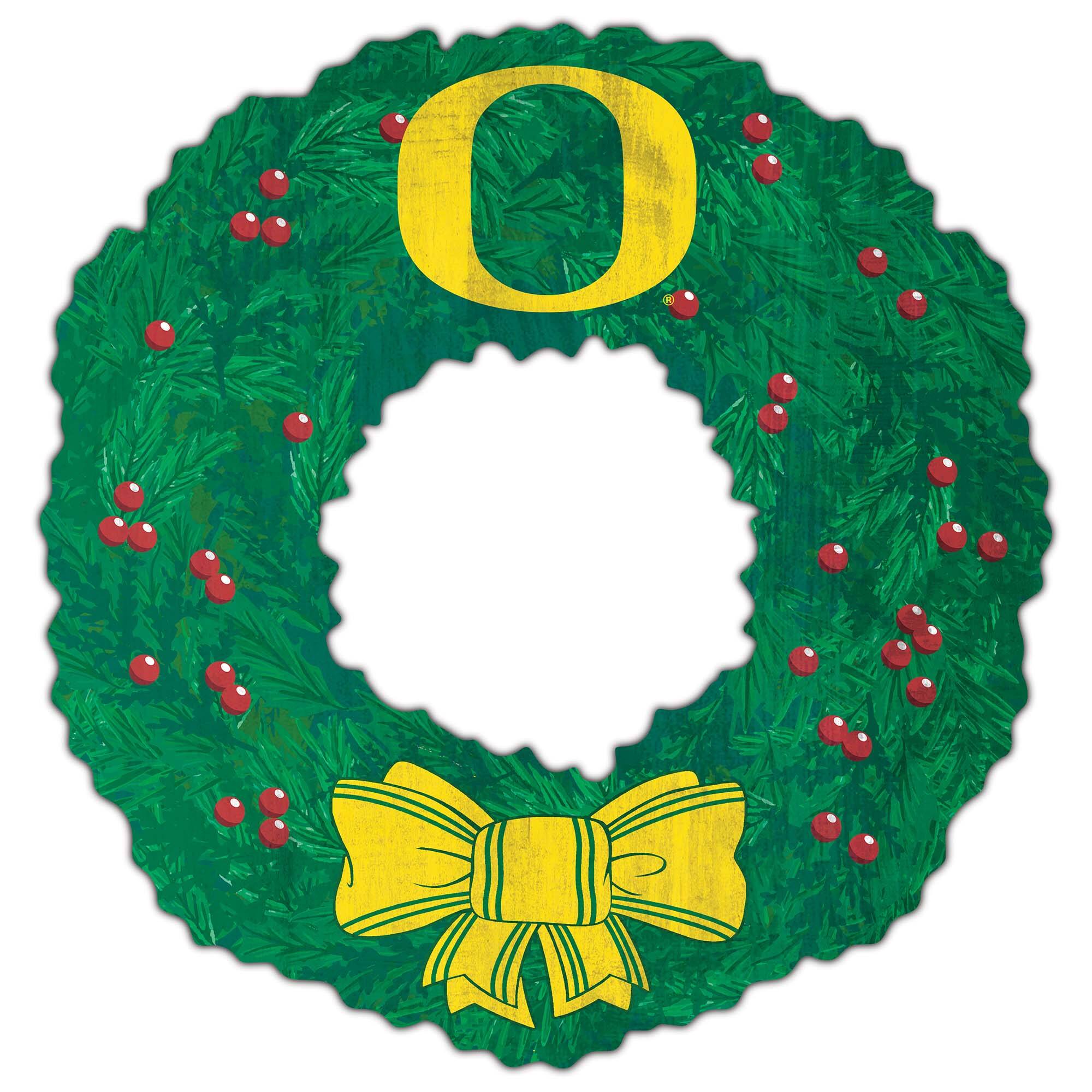 Fan Creations Oregon Ducks 16'' Team Wreath Sign Green 5037907 - Best Buy