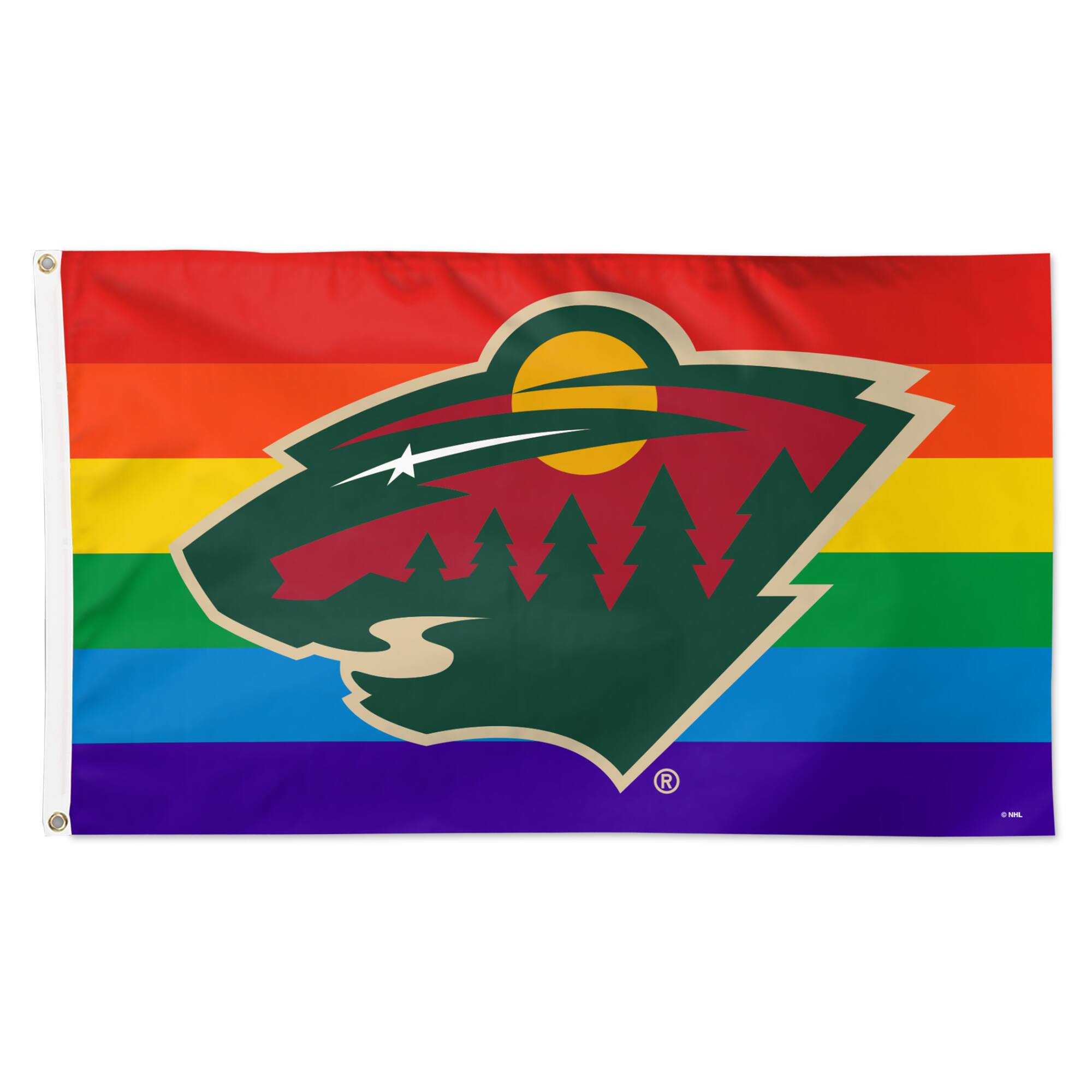 WinCraft Minnesota Wild 3' x 5' Single Sided Deluxe Team Pride Flag ...