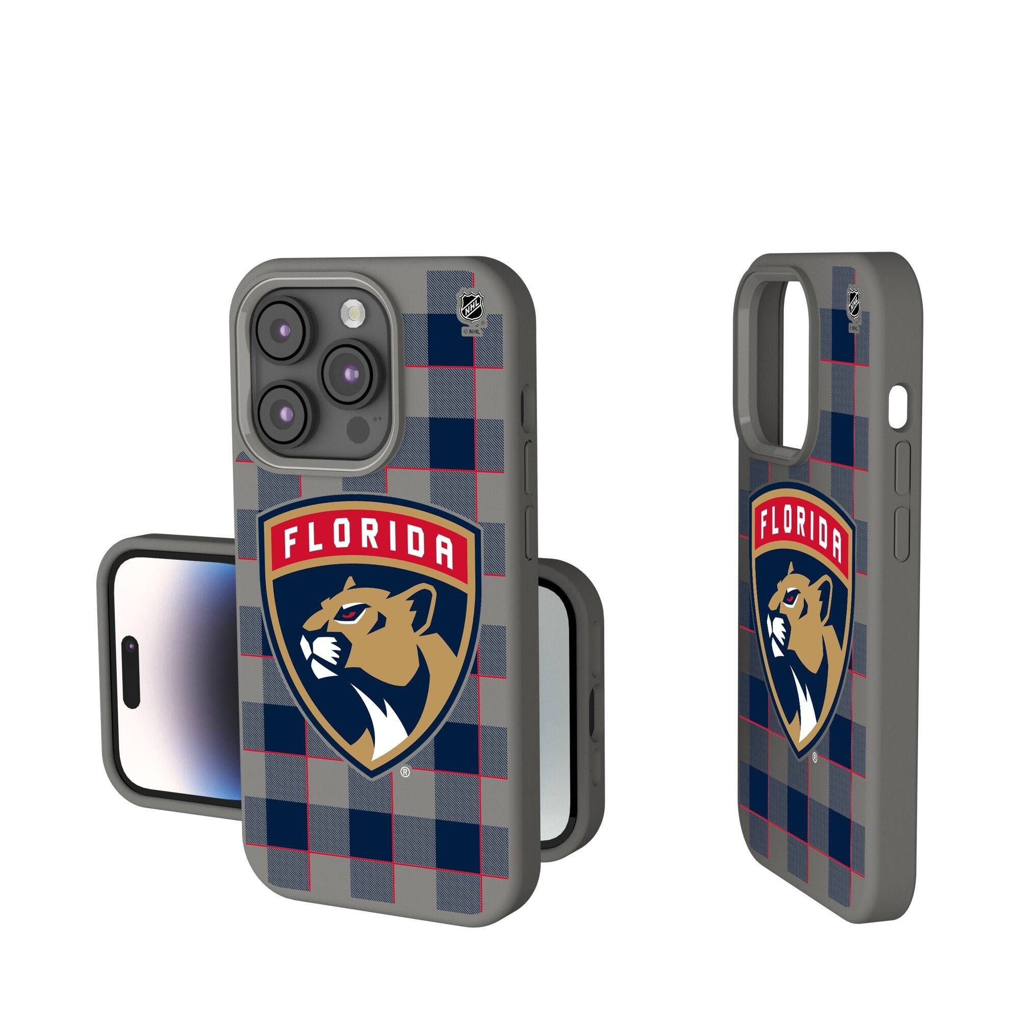 Keyscaper NHL Florida Panthers Plaid Soft Touch iPhone Case 14 Pro Gray ...