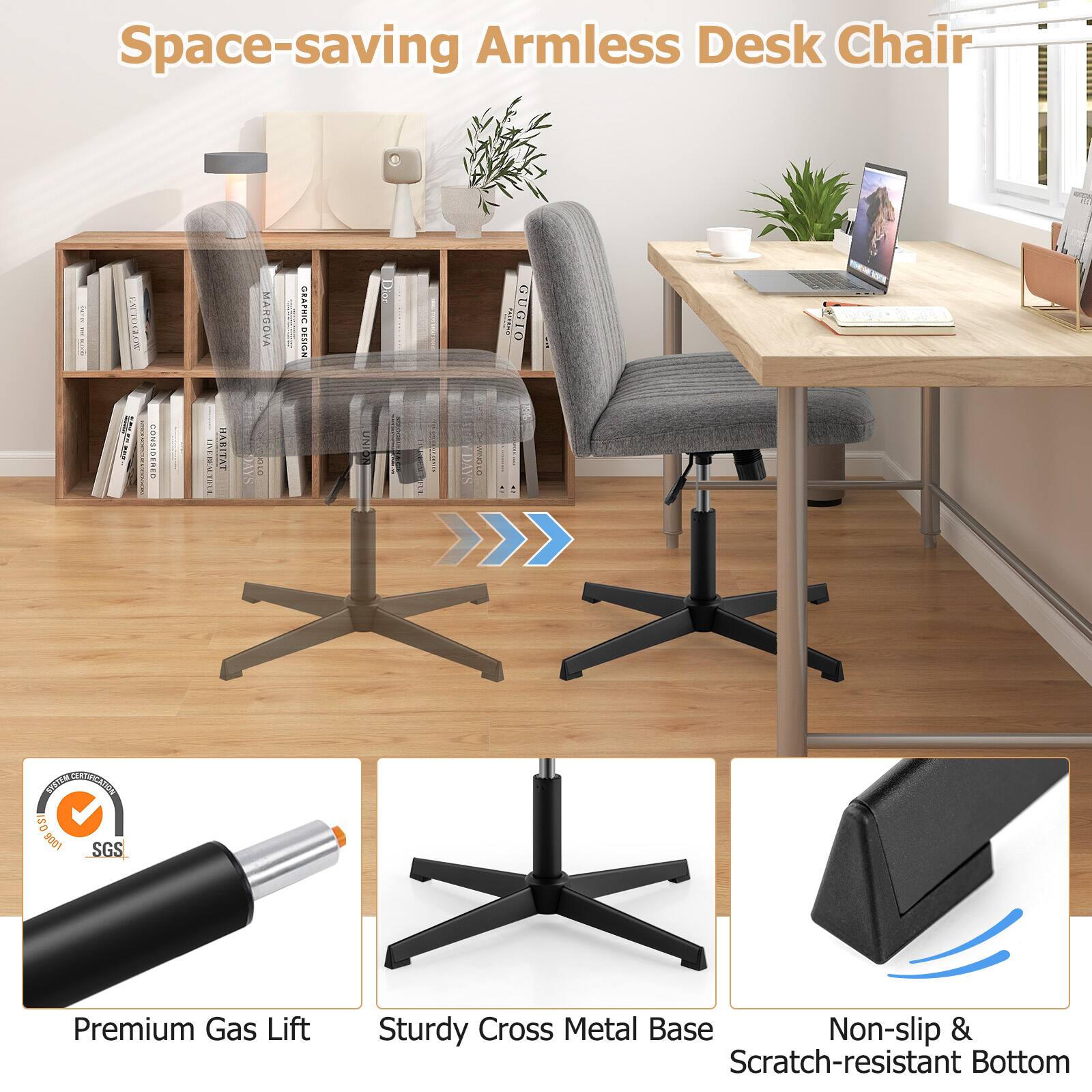 SlickBlue Modern Criss Cross Leg Chair with 120° Rocking Function and ...