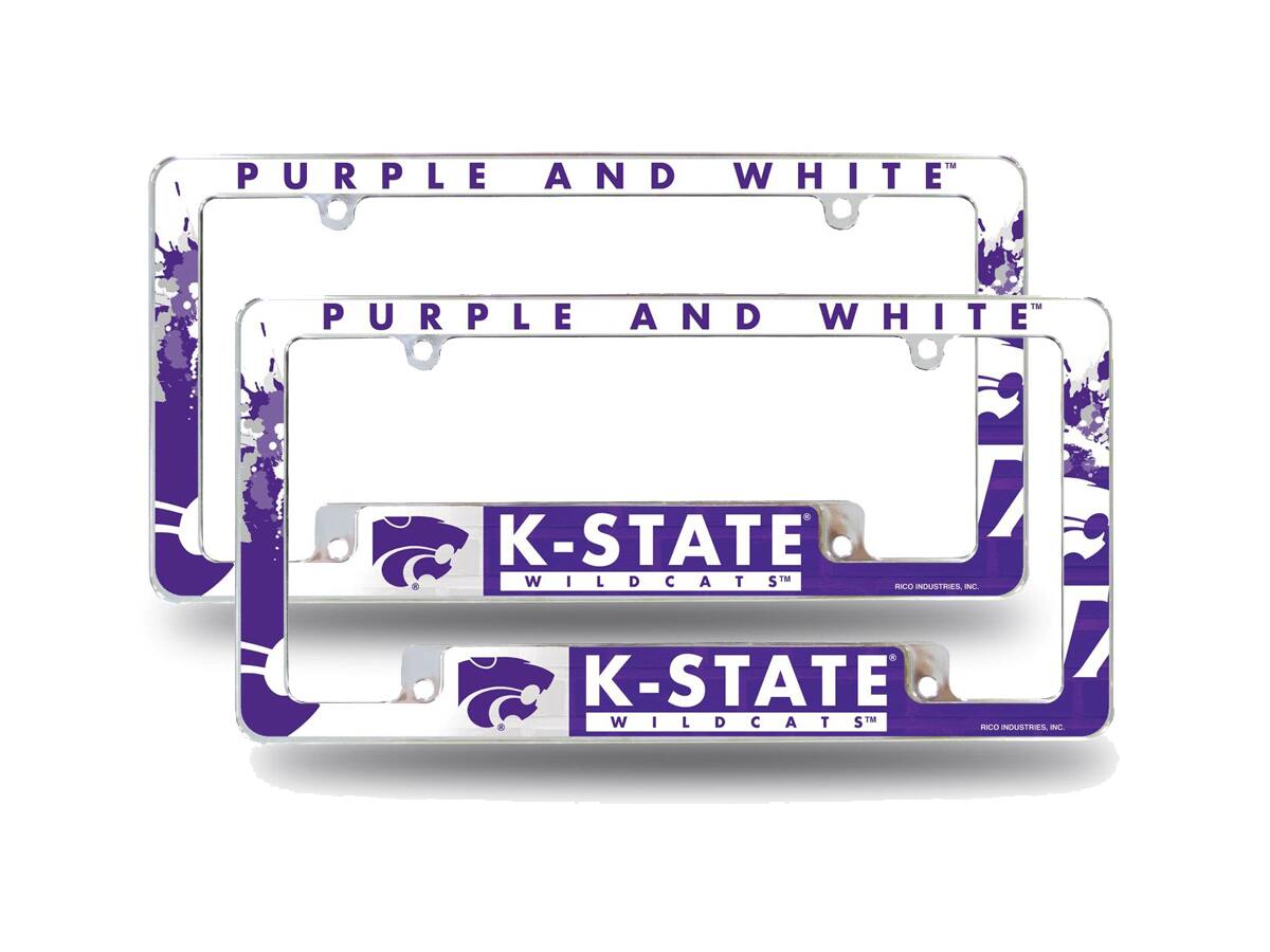 Rico Industries Kansas State K State Wildcats (Set of 2) Chrome Metal ...