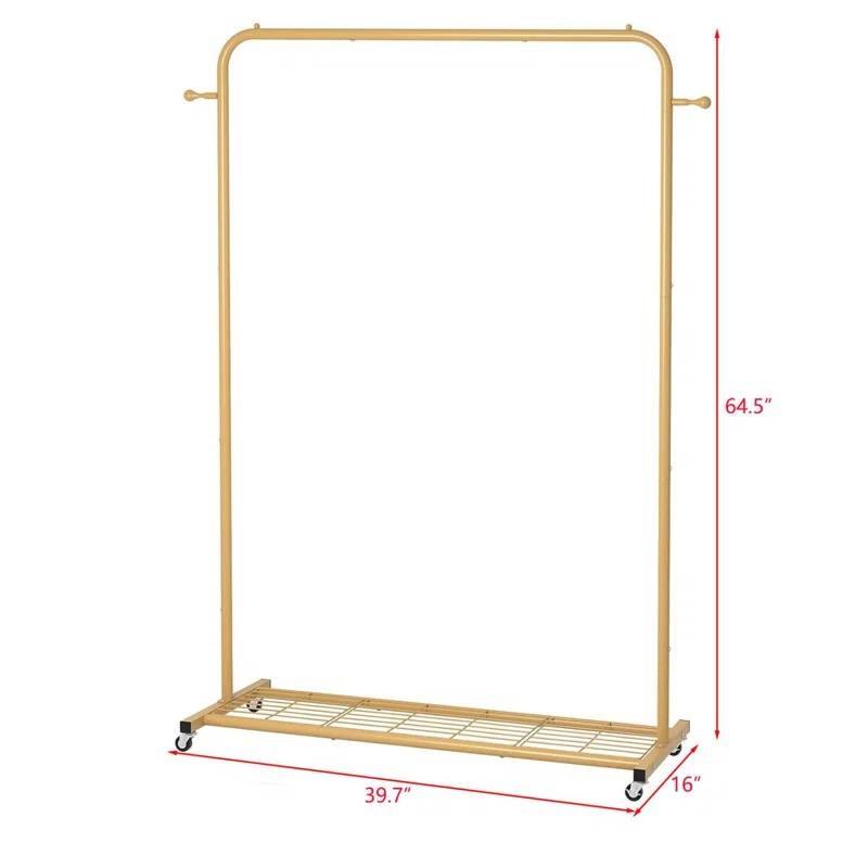 Hivvago Modern Garment Rack Clothes Hanging Rod with Lockable Wheels ...