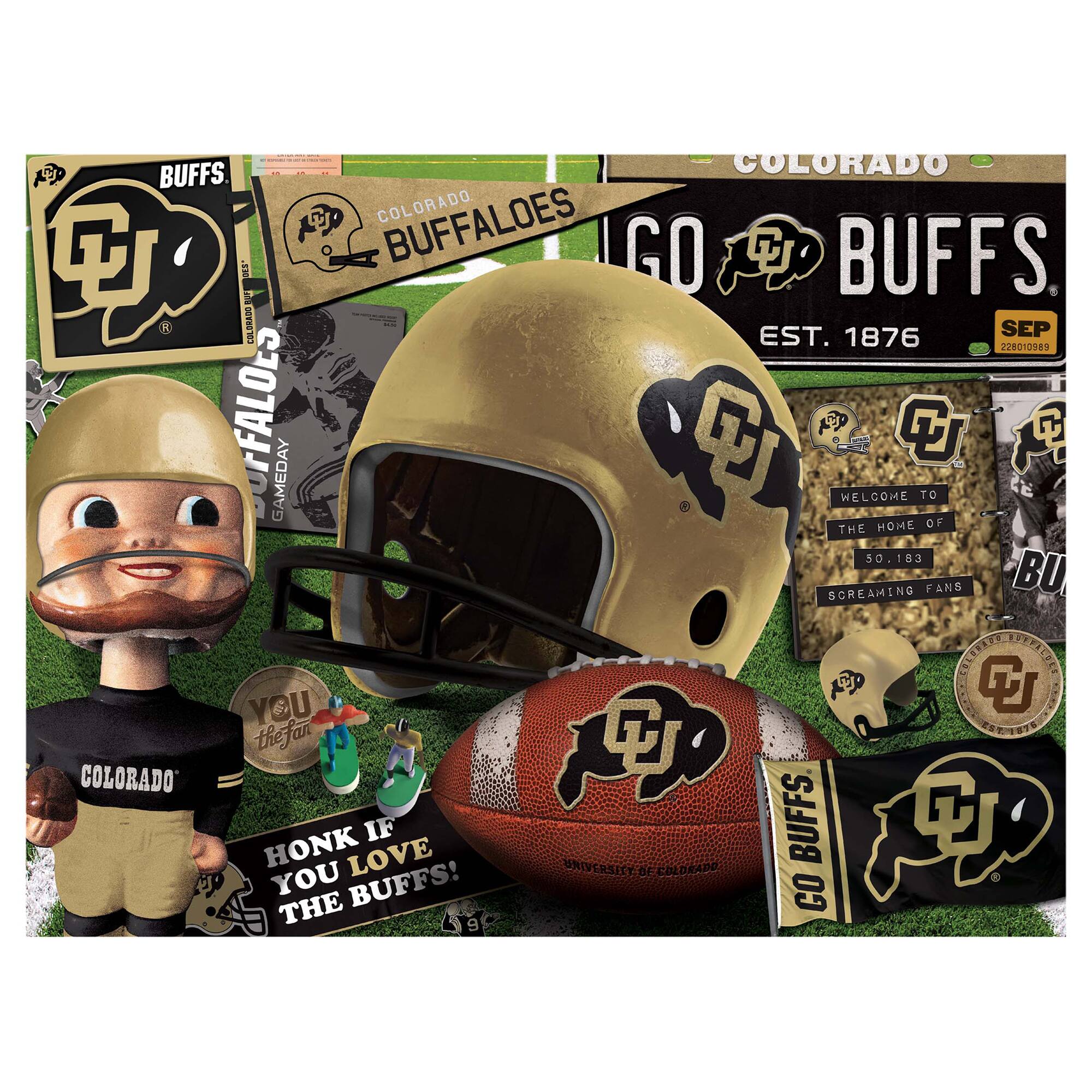 YouTheFan Colorado Buffaloes 500 Piece Retro Series Puzzle Multicolor ...
