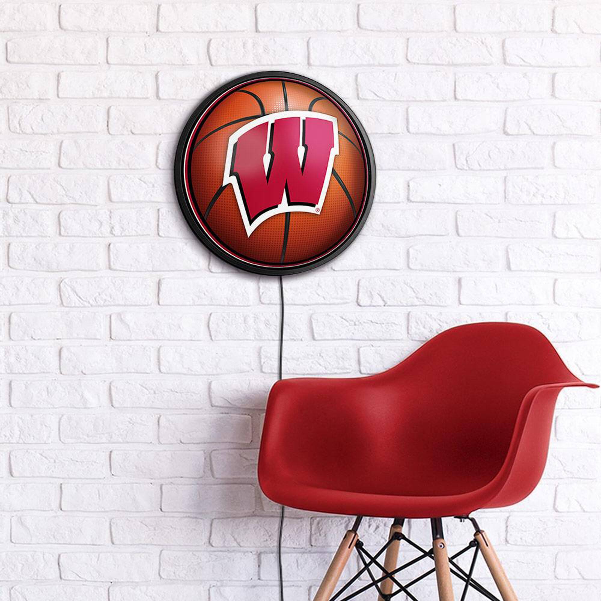 The Fan Brand Wisconsin Badgers Basketball 18'' Round Slimline ...