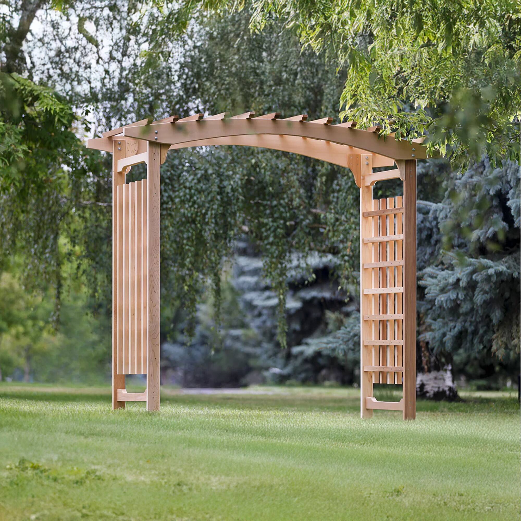 All Things Cedar 8 Foot Pagoda Arbor Garden Arch Trellis for Climbing ...