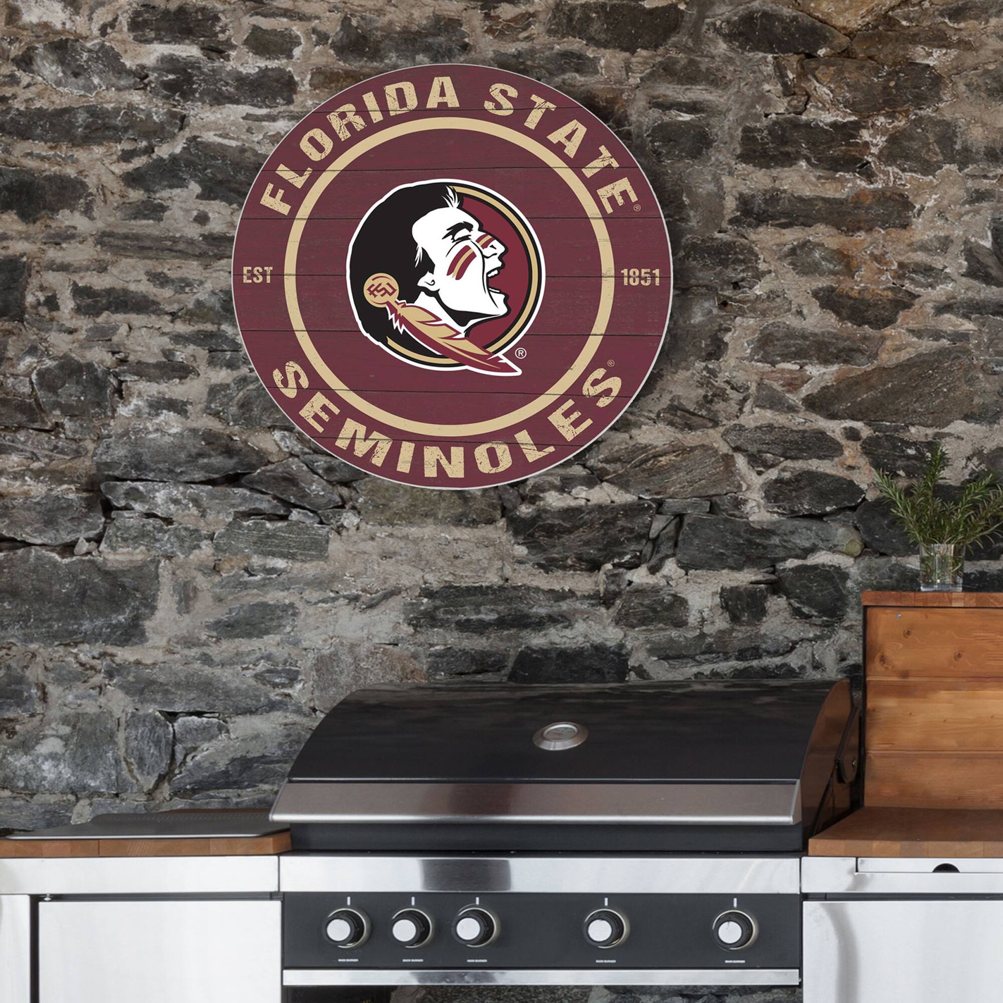 Jardine Florida State Seminoles 20'' x 20'' Indoor/Outdoor Circle Sign ...