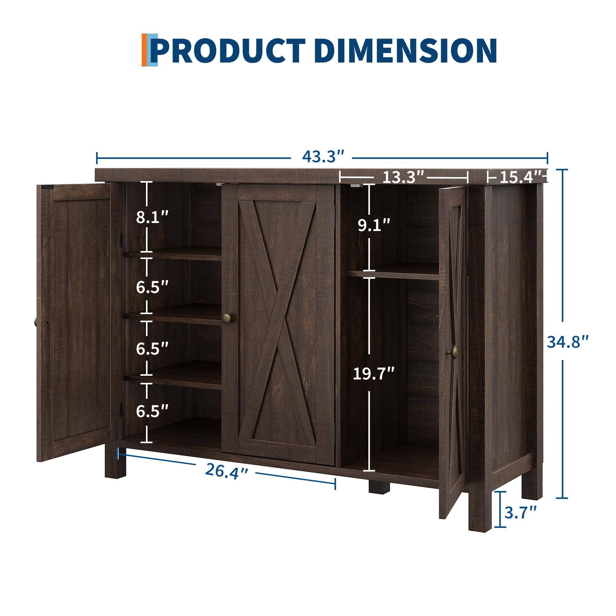 Acekool Shoe Cabinet with Doors, Farmhouse 35 in Shoe Storage Cabinet ...