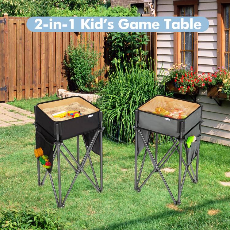 Mondawe 2 Pack Folding Camping Tables with Storage Sink, Portable ...