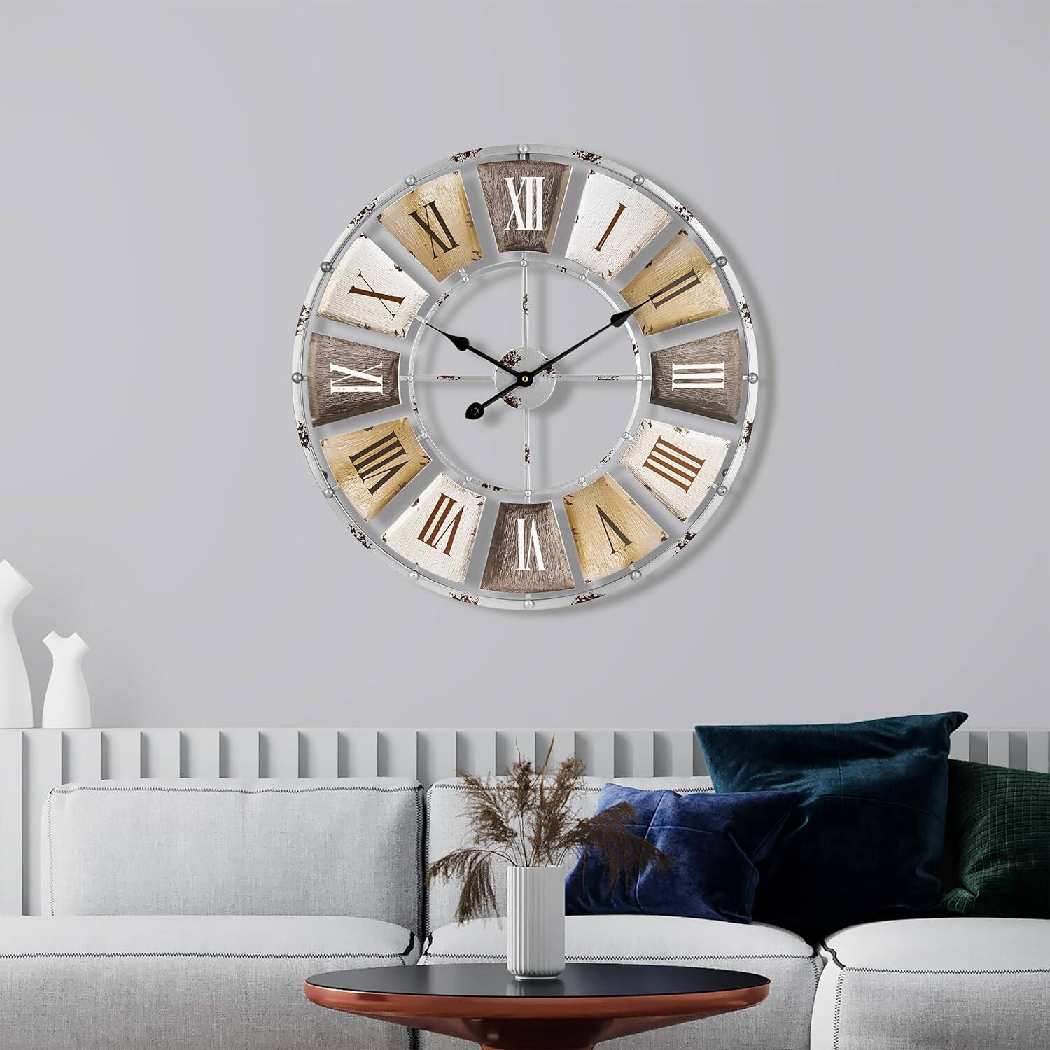 Sorbus Decorative Large 24 Inch Wall Clock for Living Room, Vintage ...
