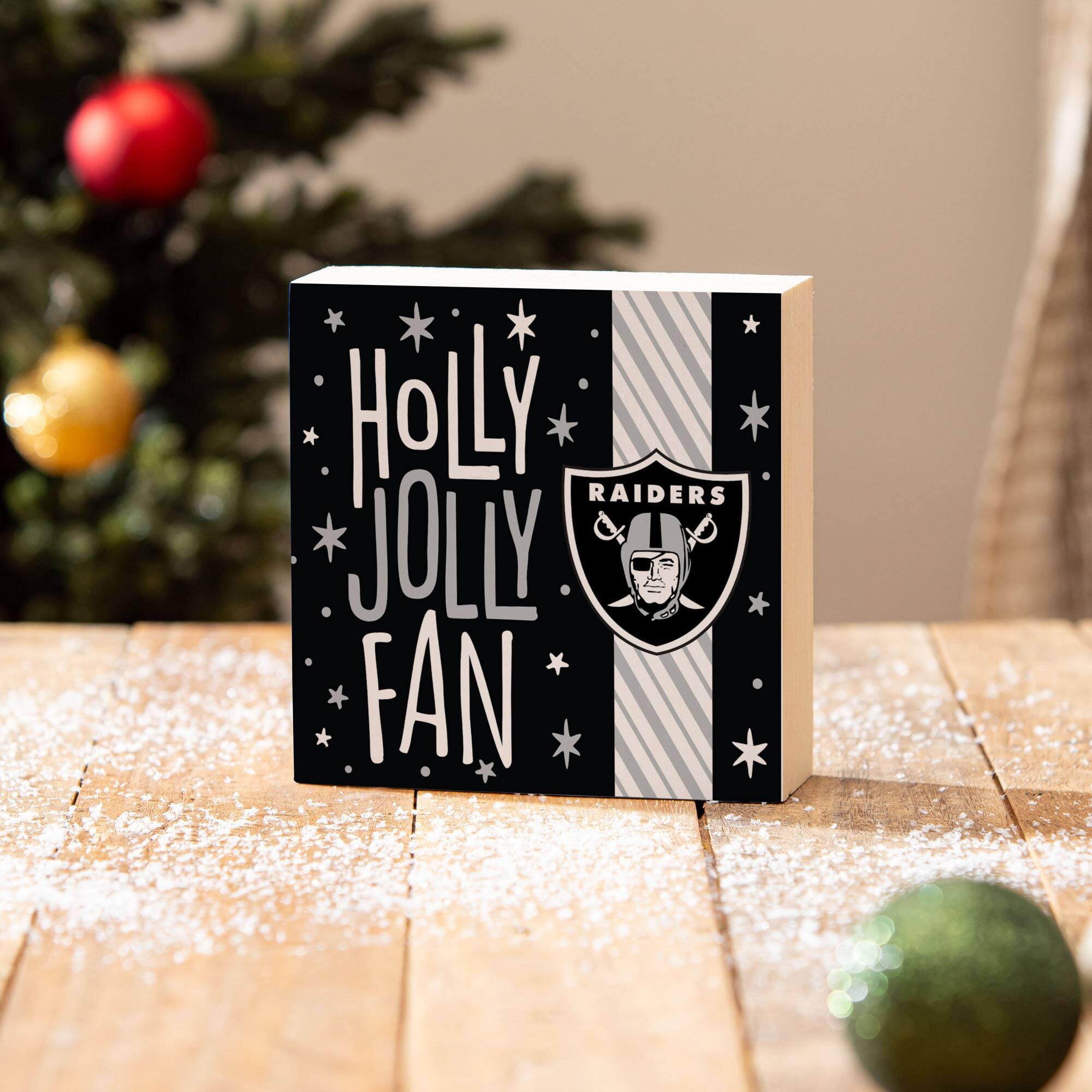 Evergreen Enterprises Las Vegas Raiders 6" Holiday Wood Plock Shelf Sign Multicolor 203521699 ...