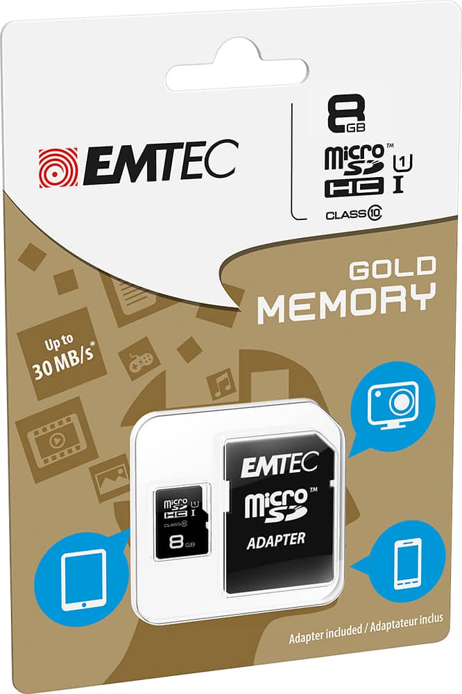 Customer Reviews: EMTEC 8GB microSDHC Class 10 Memory Card ECMSDM8GHC10 ...