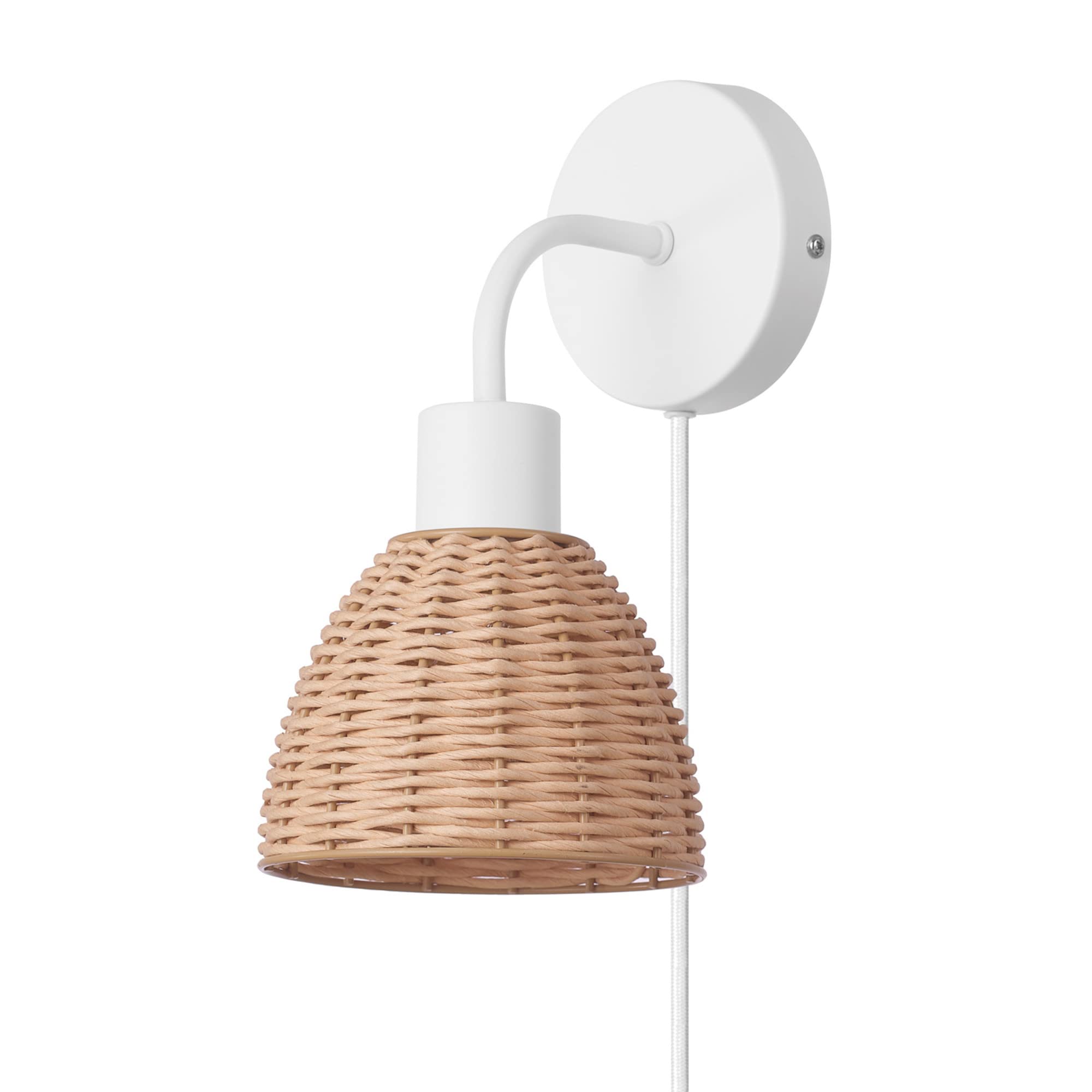 TECH SAFARI Electric Briar Plug in Or Hardwire Wall Sconce Matte Rattan ...