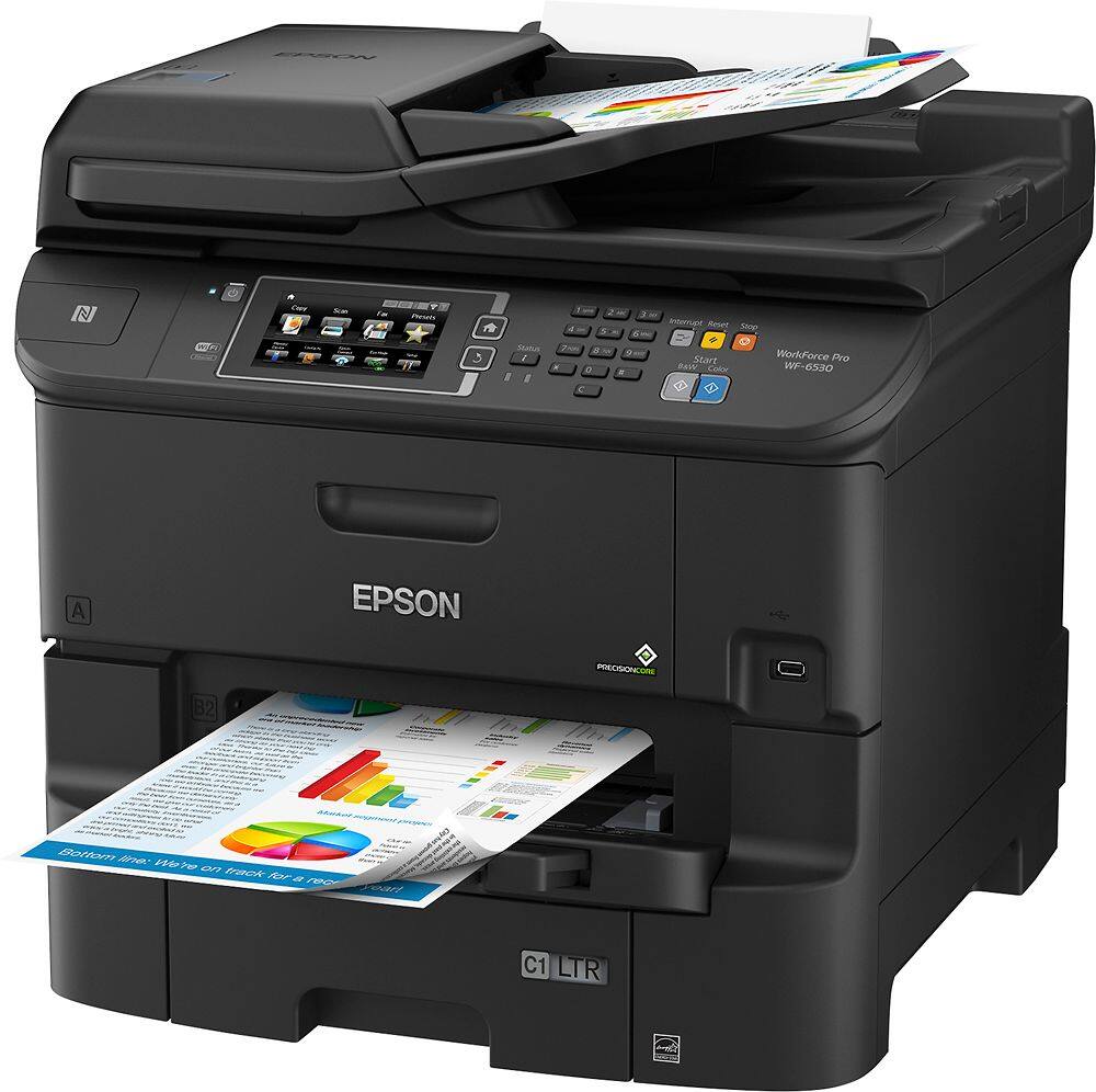 Best Buy: Epson Workforce Pro WF-6530 Wireless All-in-One Inkjet Printer Black C11CD48201